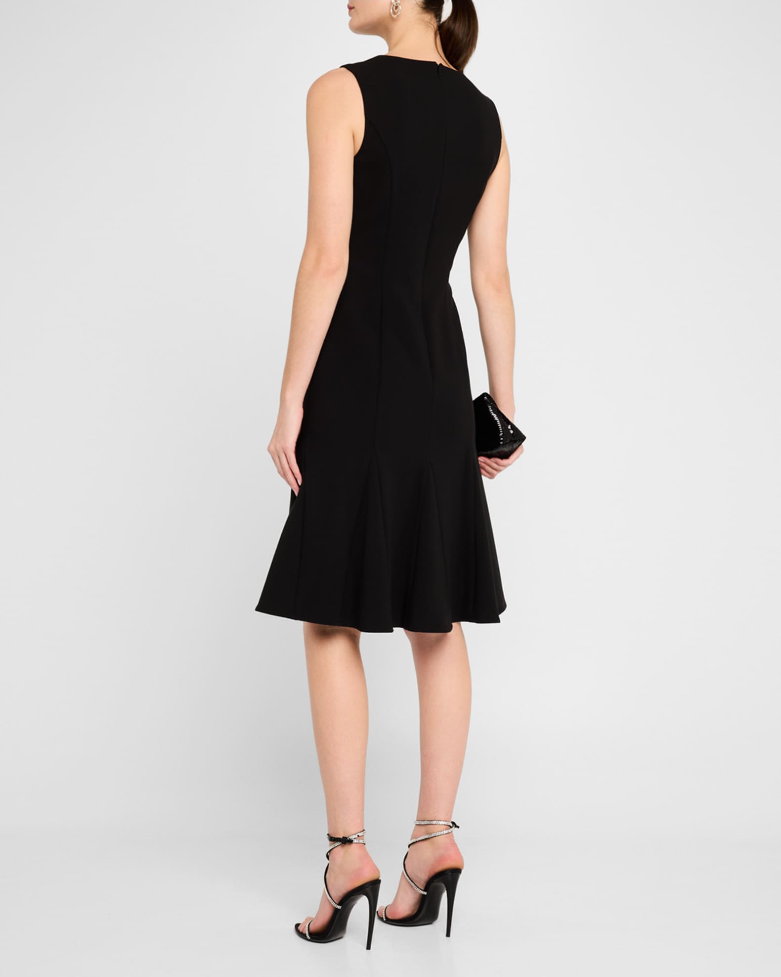 Black Halo Kashton Sleeveless Godet Dress | Neiman Marcus