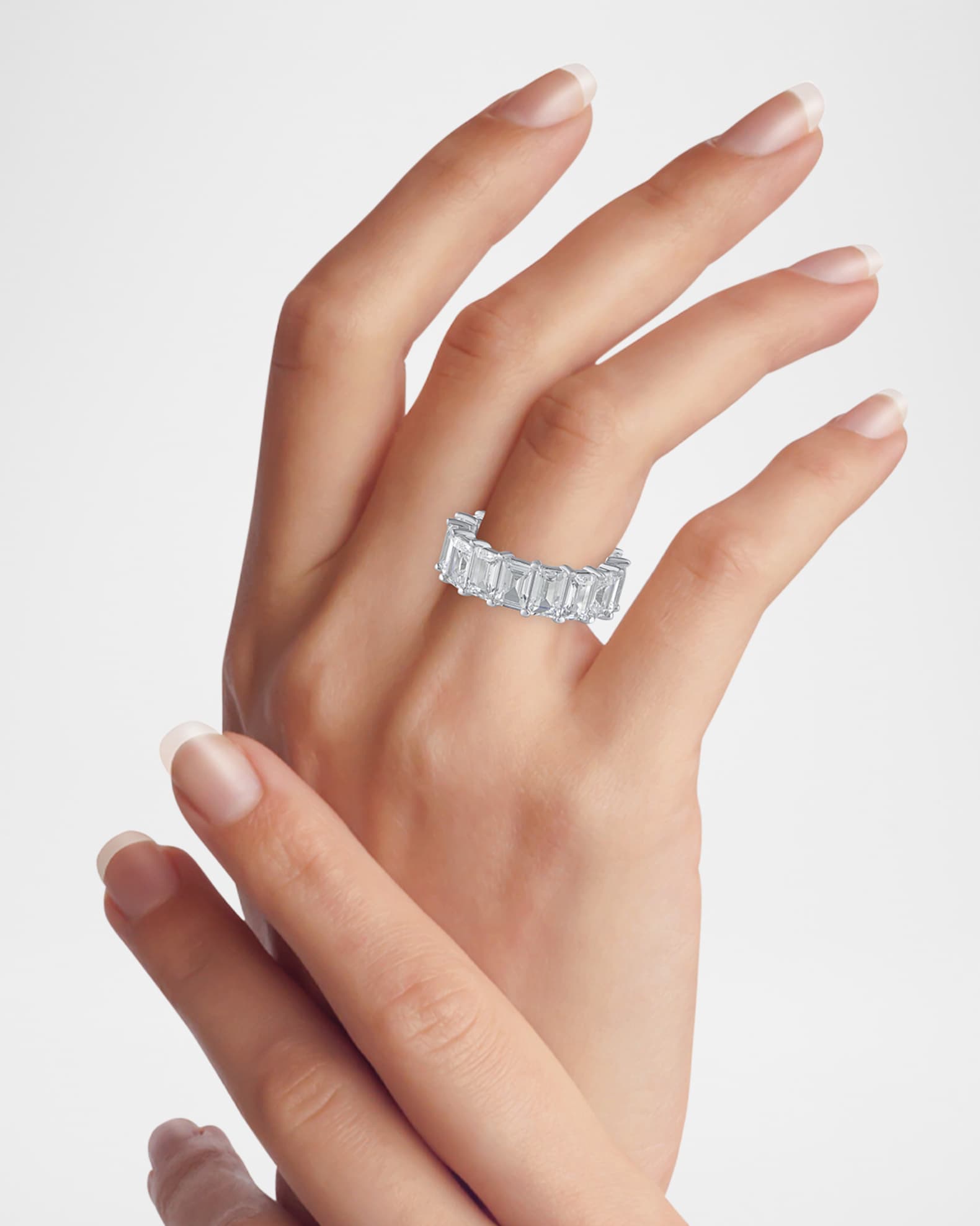 Golconda by Kenneth Jay Lane Emerald Cubic Zirconia Eternity Band Ring ...