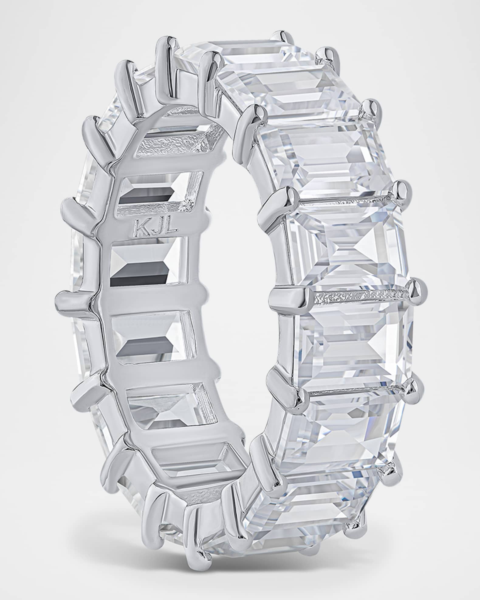 Golconda by Kenneth Jay Lane Emerald Cubic Zirconia Eternity Band Ring ...