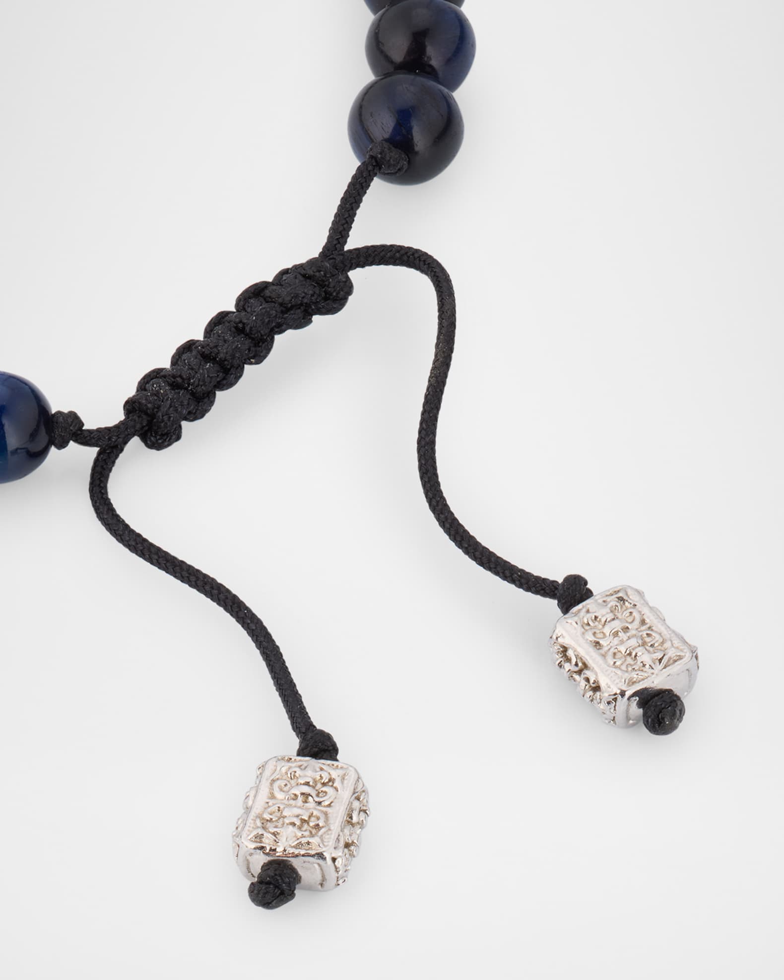 Armenta Men's Lapis and Silver Beaded Bracelet | Neiman Marcus