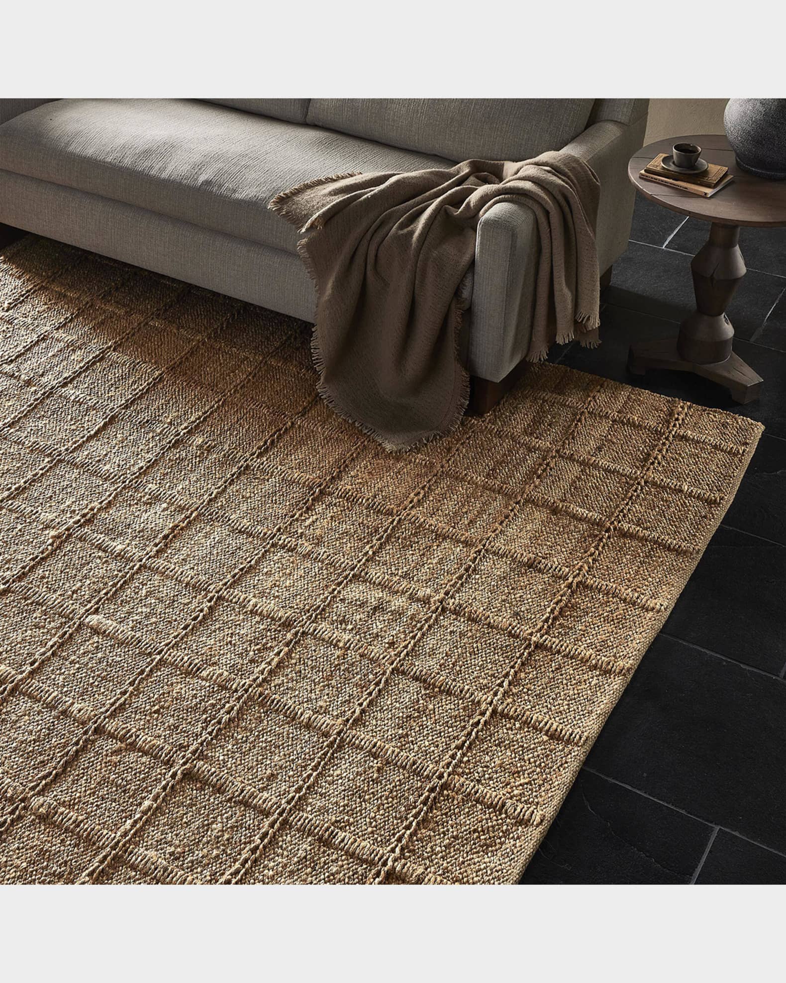 Grid Hand-Woven Jute Rug | Neiman Marcus