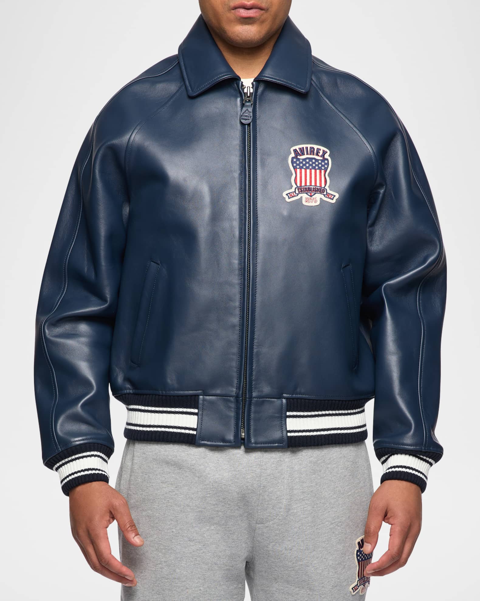 AVIREX Men's Leather Icon Jacket | Neiman Marcus