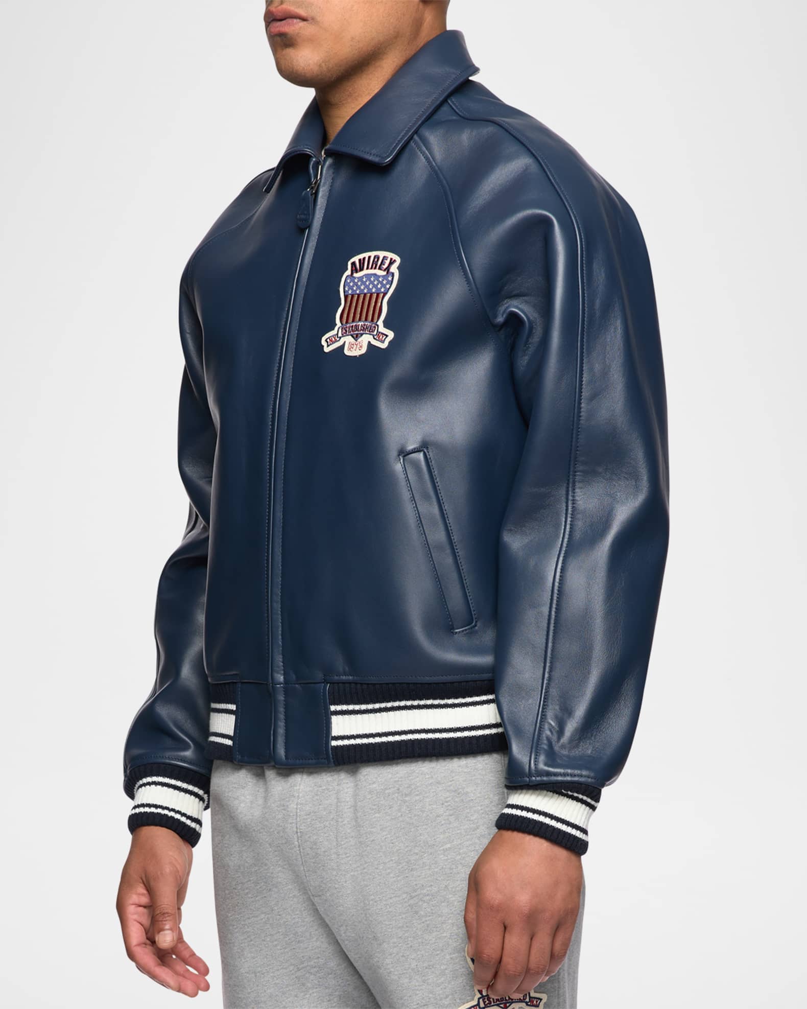 AVIREX Men's Leather Icon Jacket | Neiman Marcus