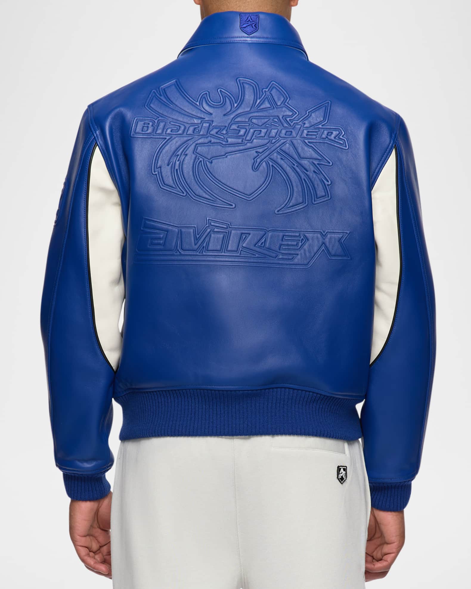 AVIREX Men's Super Spider Leather Racer Jacket | Neiman Marcus