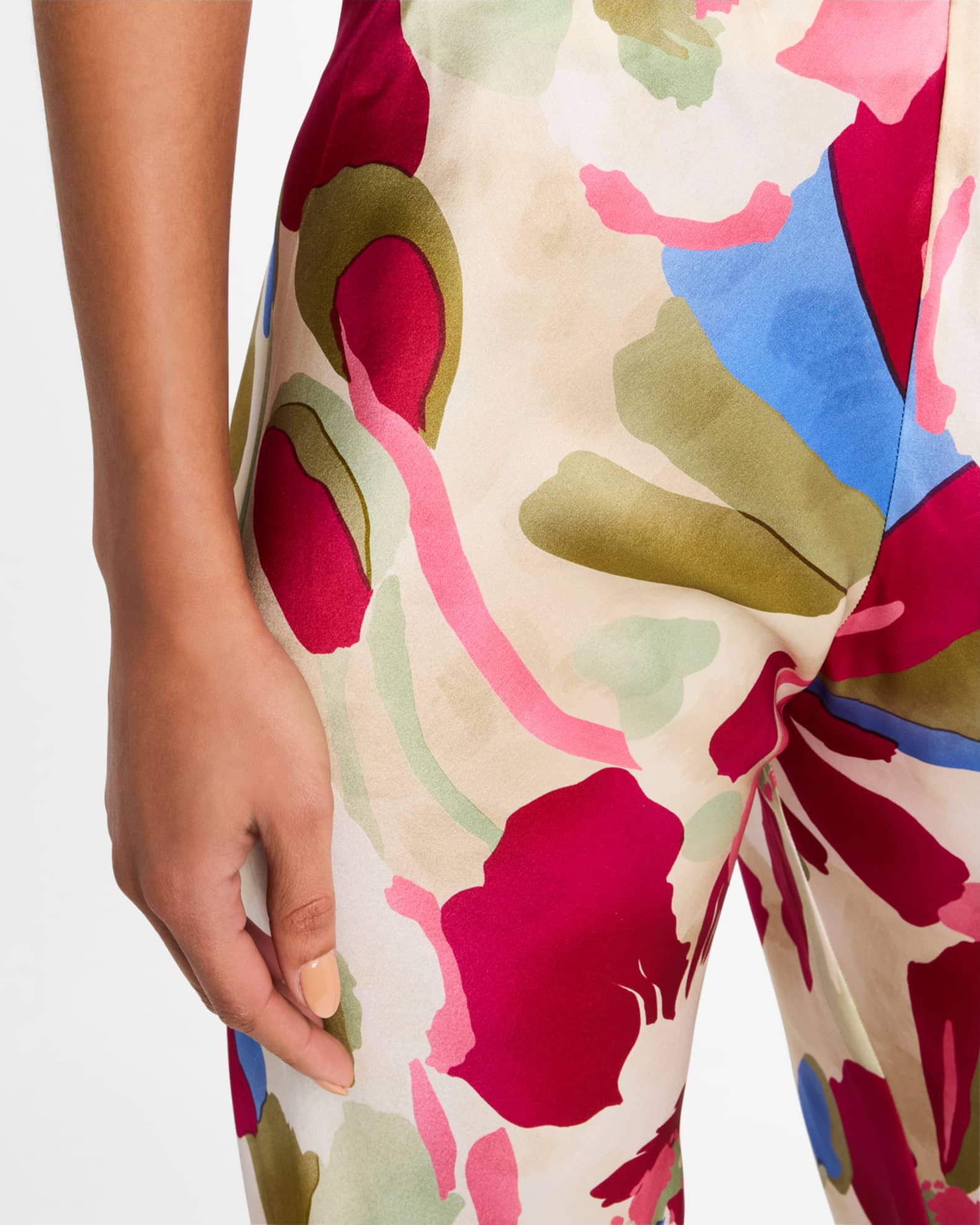 Cult Gaia Stacie Floral Silk Pants | Neiman Marcus