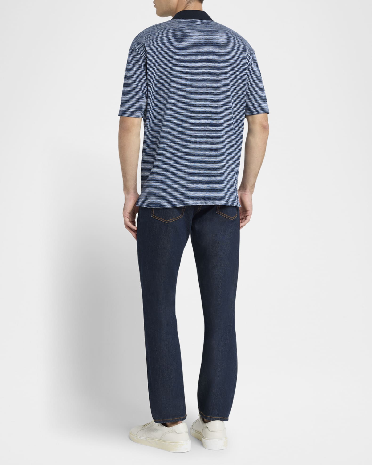 Etro Men's Contrast-Collar Jersey Polo Shirt | Neiman Marcus