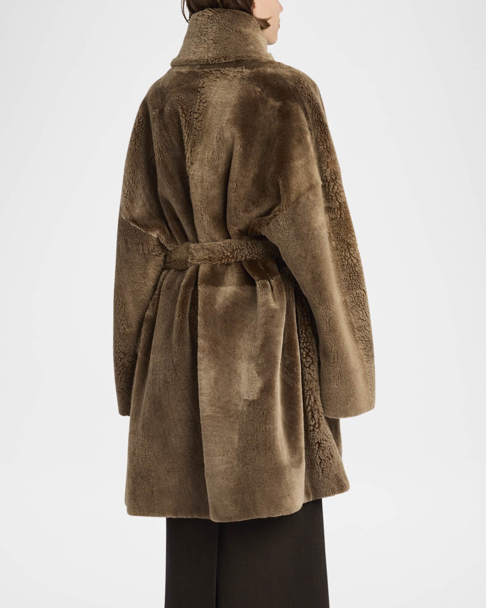 THE ROW Lucja Belted Shearling Coat | Neiman Marcus