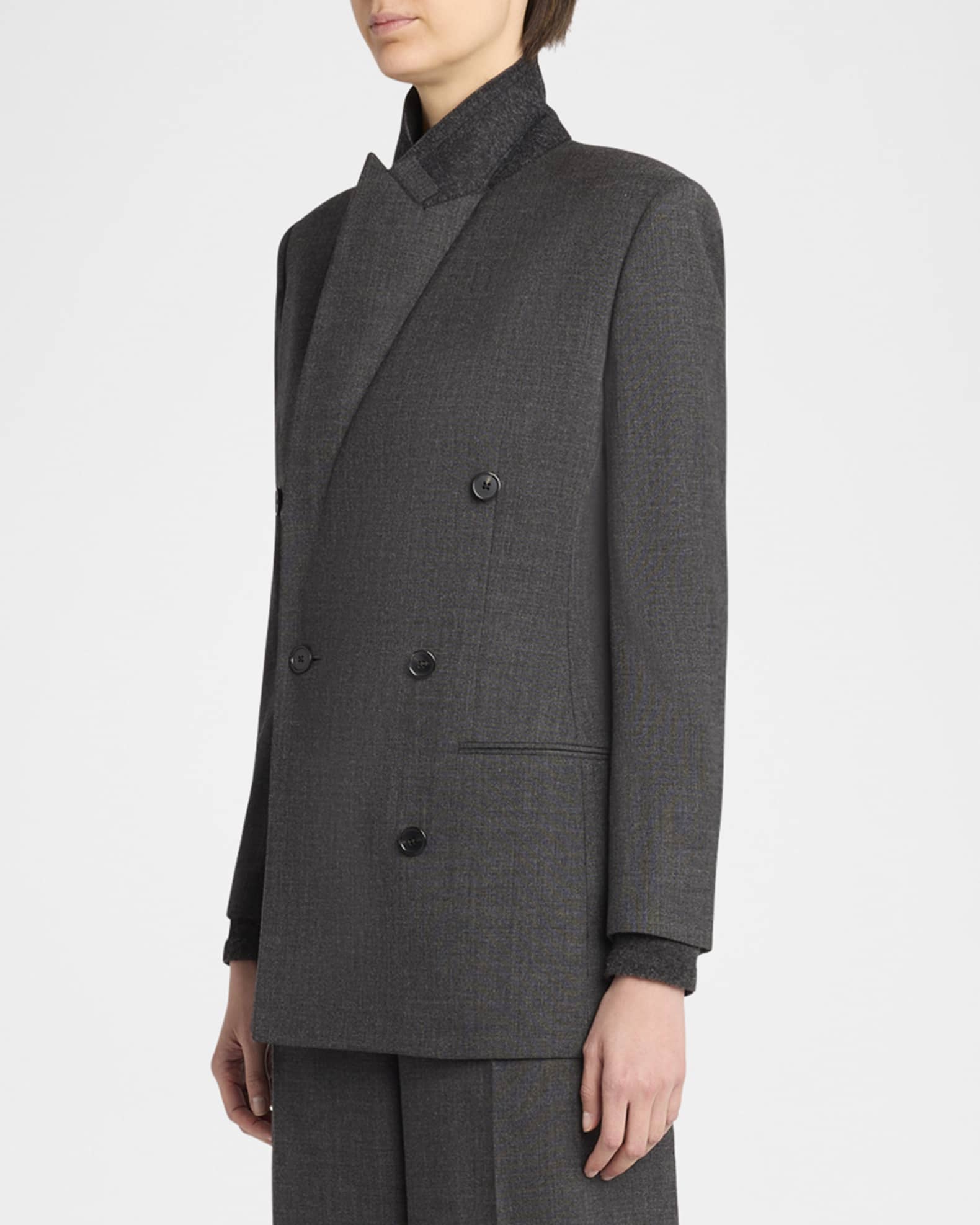 Double-Breasted Wool Silk Suit | Neiman Marcus