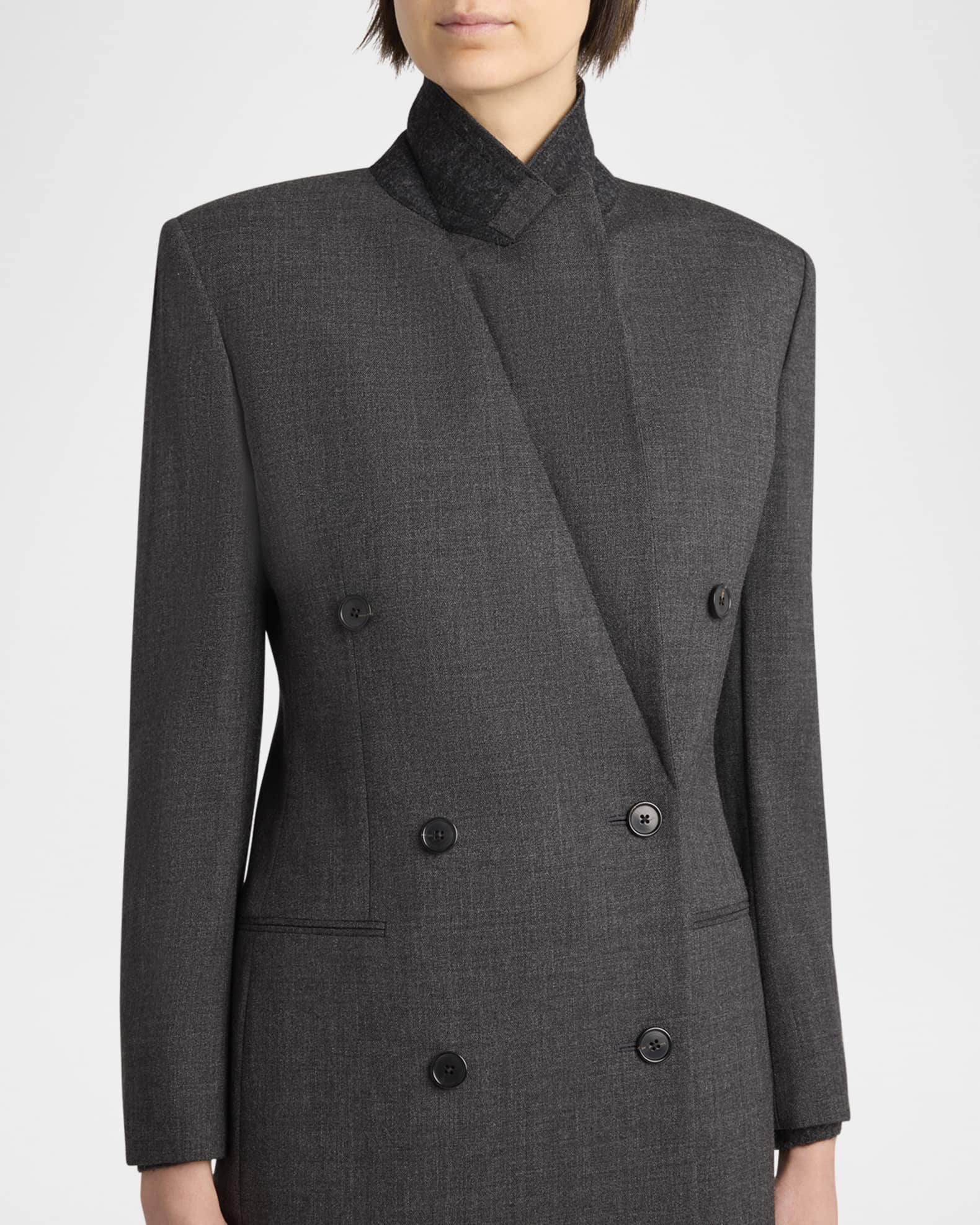 Double-Breasted Wool Silk Suit | Neiman Marcus