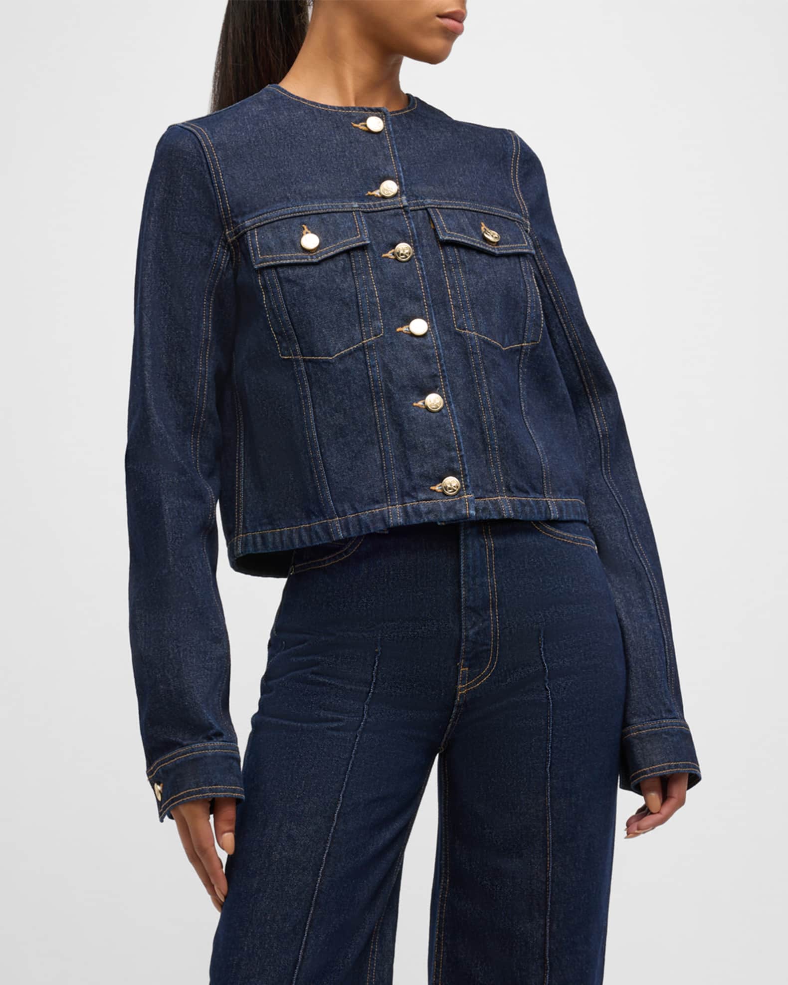 Ulla Johnson The Sabine Tailored Denim Jacket | Neiman Marcus