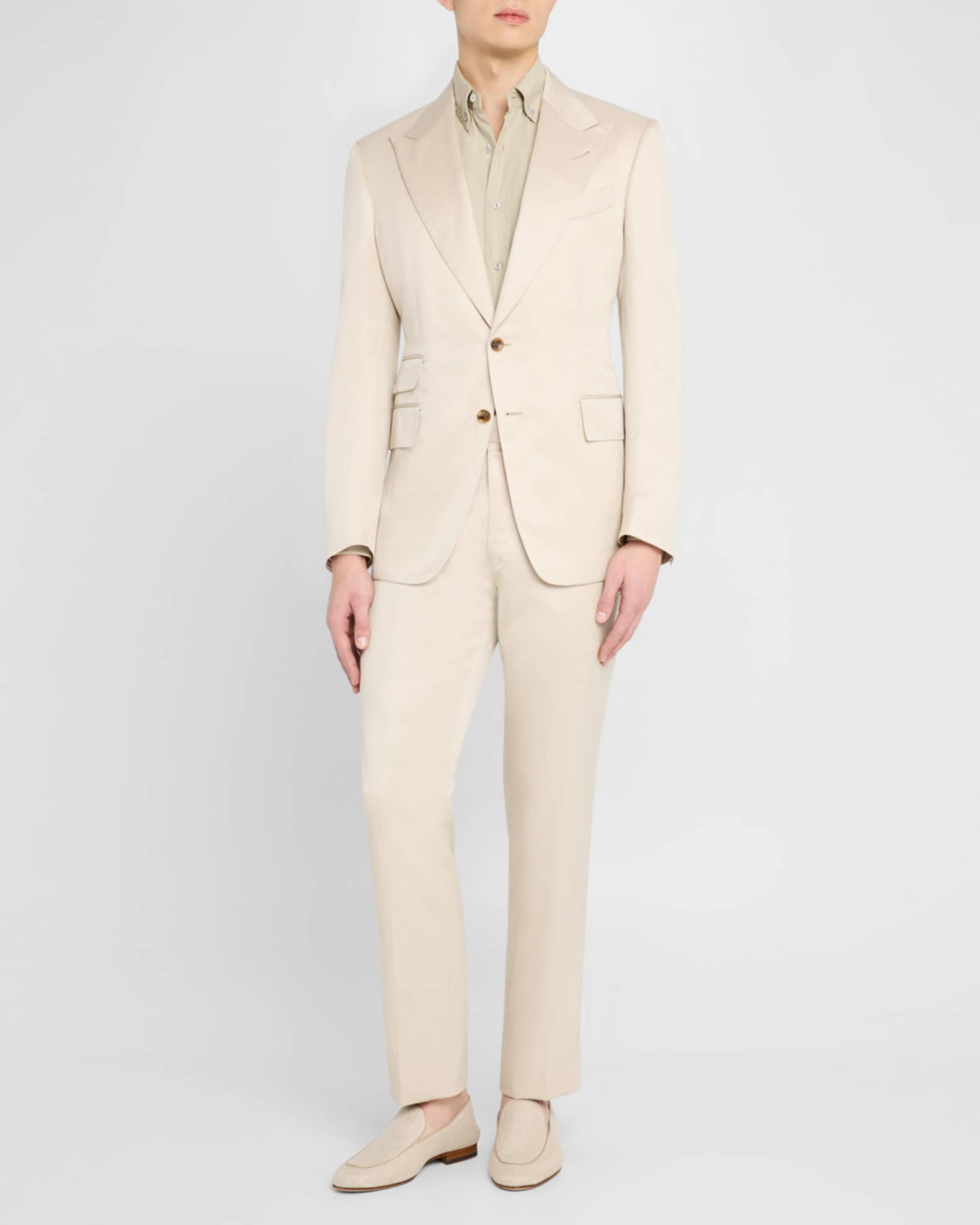 Stuart Weitzman Men's Briggs Linen Venetian Loafers | Neiman Marcus