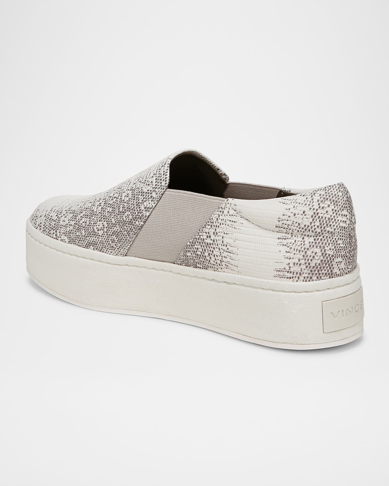 Vince Warren Snake-Embossed Leather Platform Sneakers | Neiman Marcus