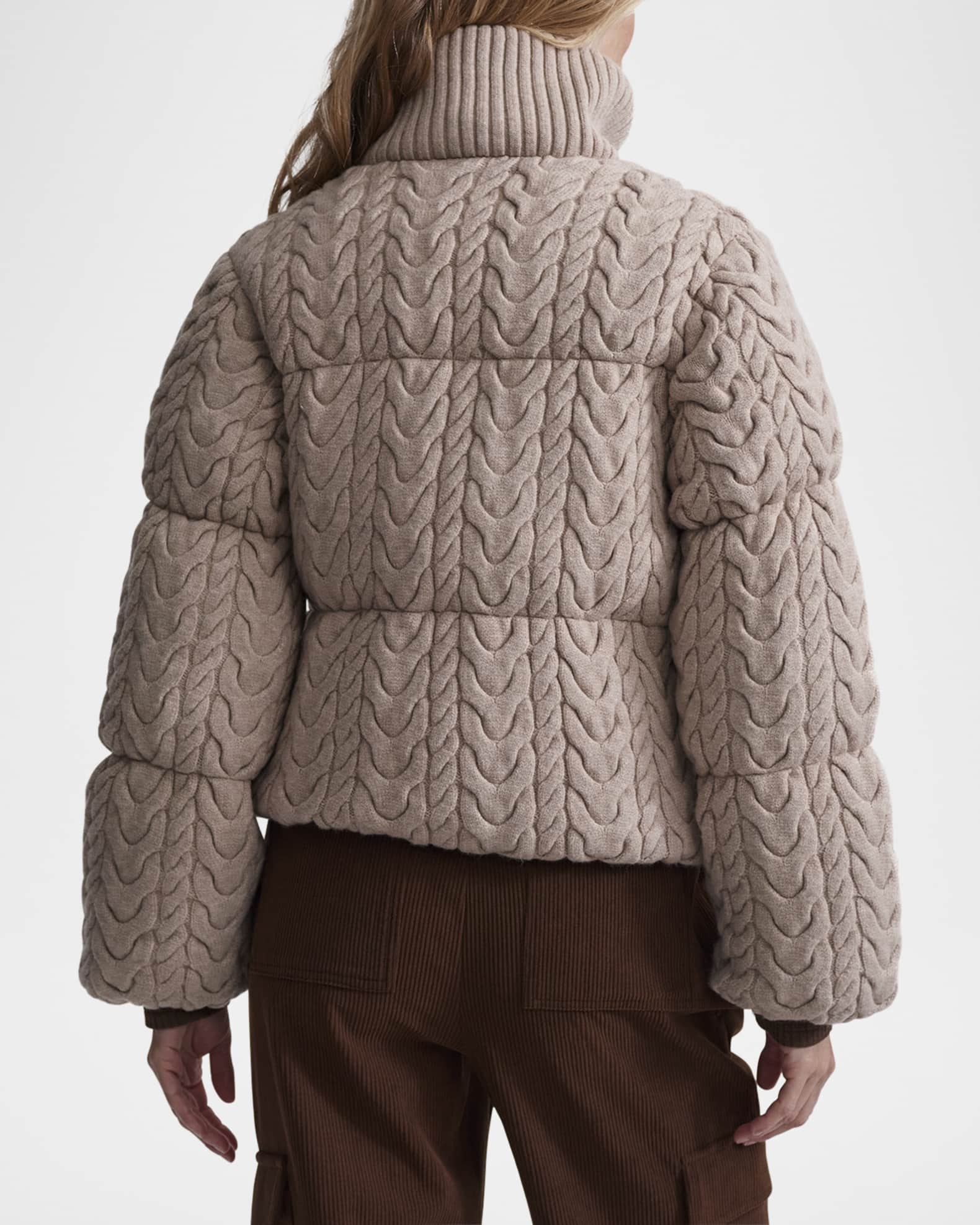 Varley Reggie Cable-Knit Puffer Jacket | Neiman Marcus