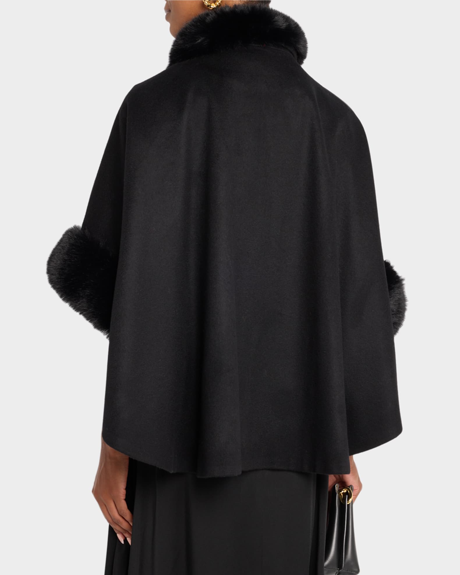 Sofia Cashmere Cashmere Shawl W/ Faux Fur Trim | Neiman Marcus