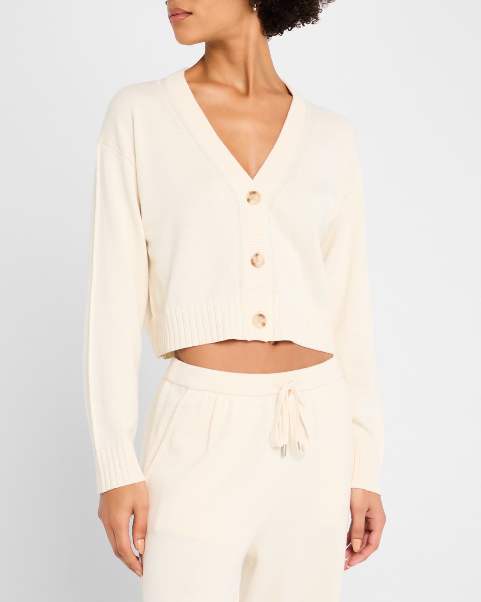 SIMKHAI Cashmere Cropped Cardigan | Neiman Marcus