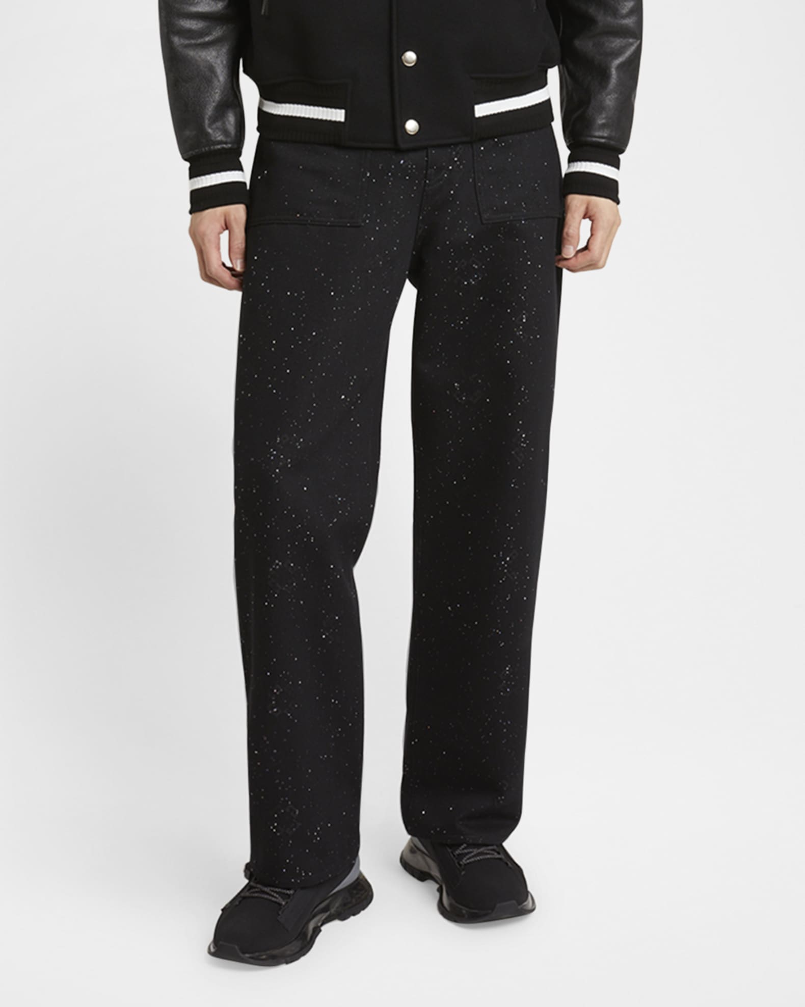 Givenchy Men's Sequined Monogram Denim Pants | Neiman Marcus