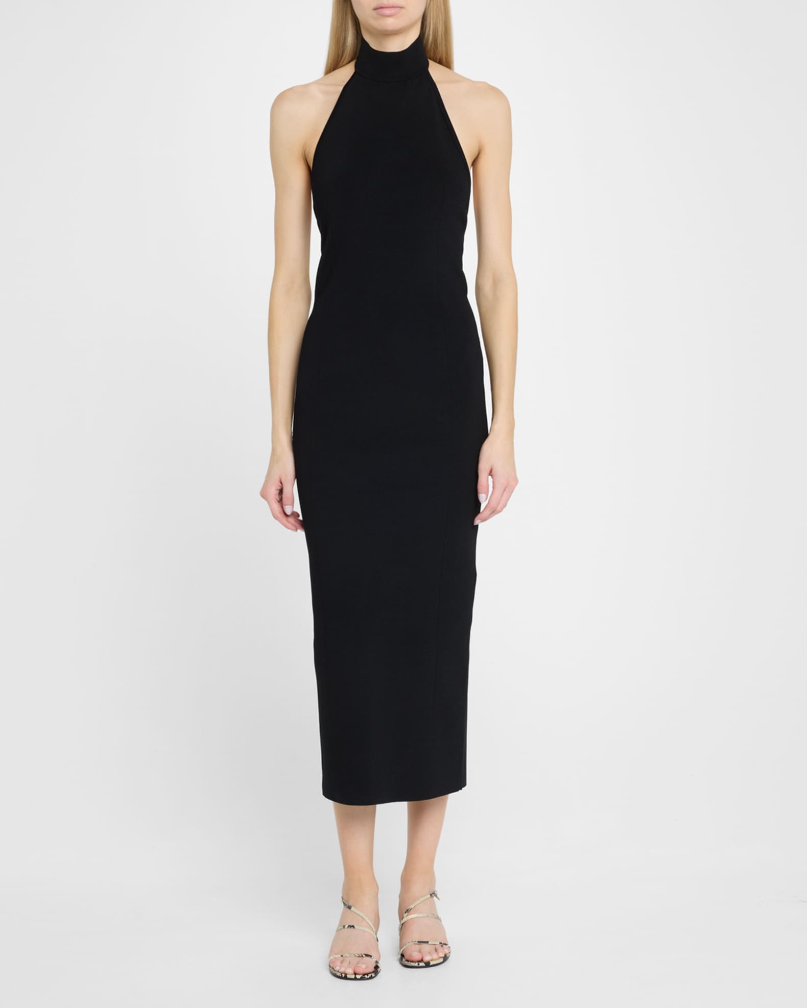 Khaite Strappy Python-Embossed Kitten Sandals | Neiman Marcus