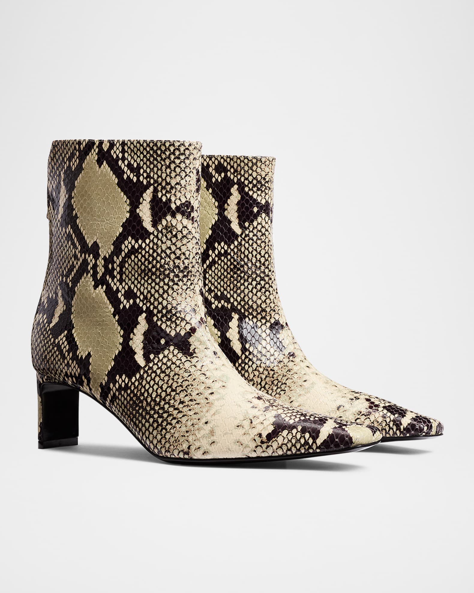 Khaite Ona Python-Embossed Stiletto Ankle Boots | Neiman Marcus