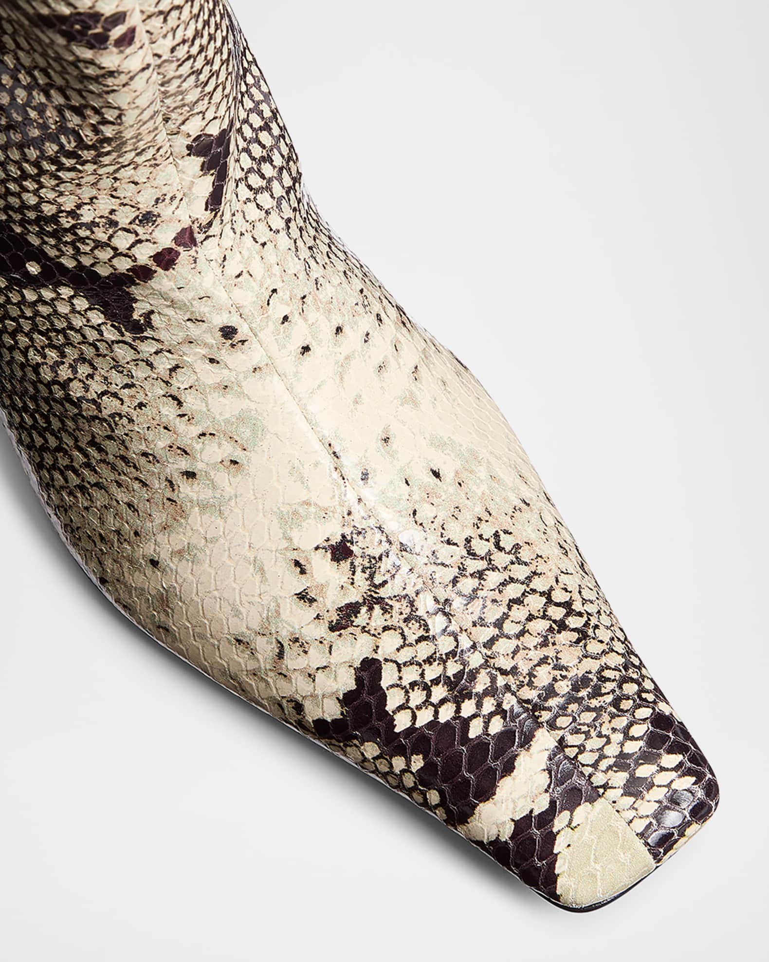 Khaite Ona Python-Embossed Stiletto Ankle Boots | Neiman Marcus