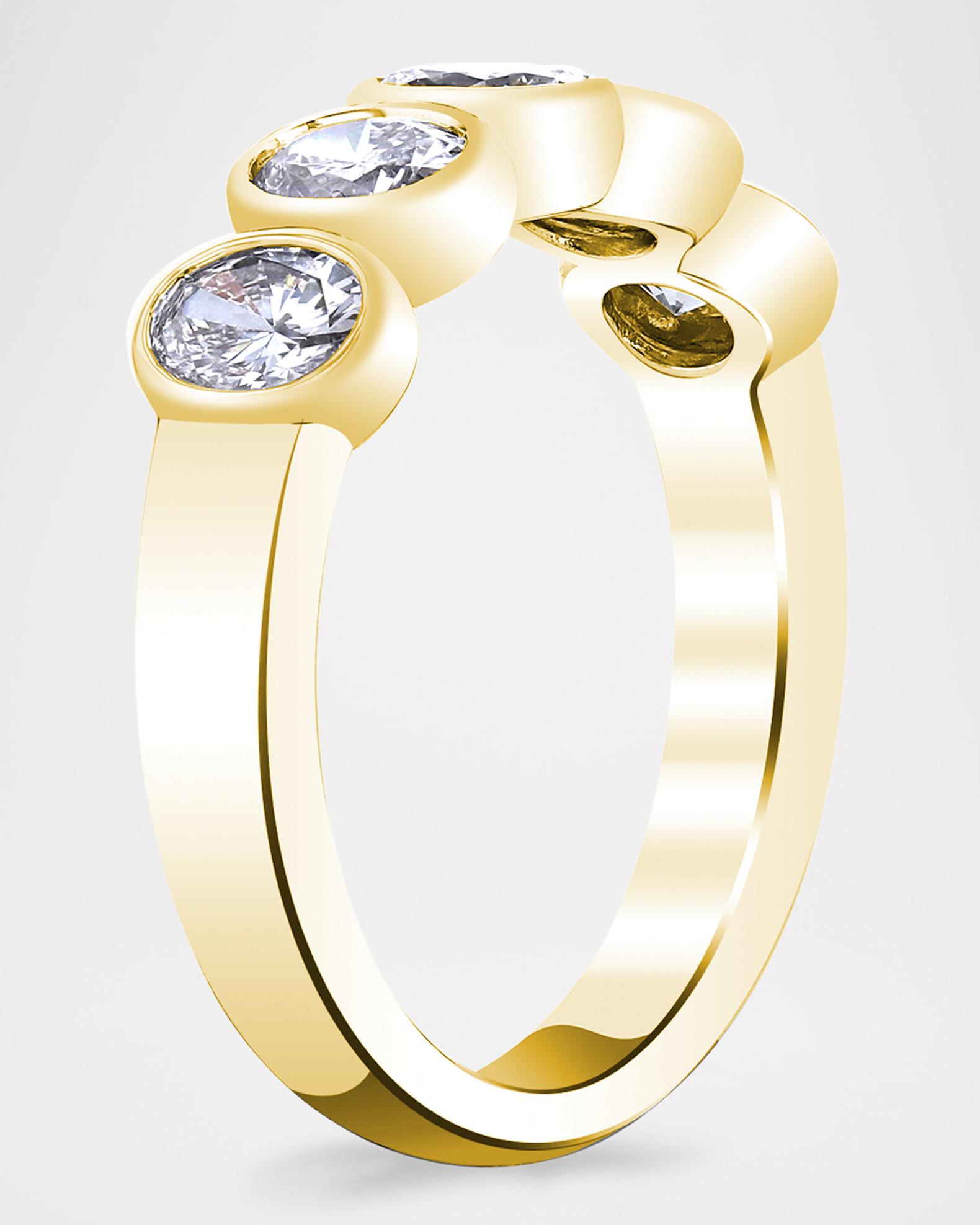 Neiman Marcus Diamonds x Christina Adamo 18K Gold 5-Stone Oval Diamond ...