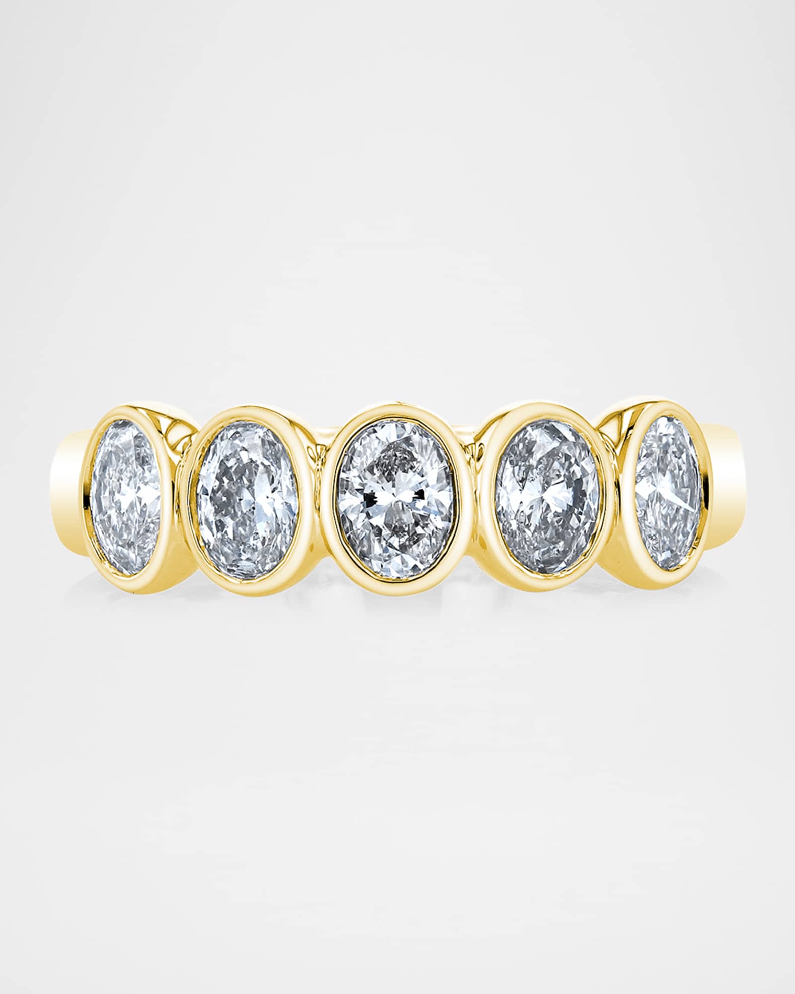 Neiman Marcus Diamonds x Christina Adamo 18K Gold 5-Stone Oval Diamond ...