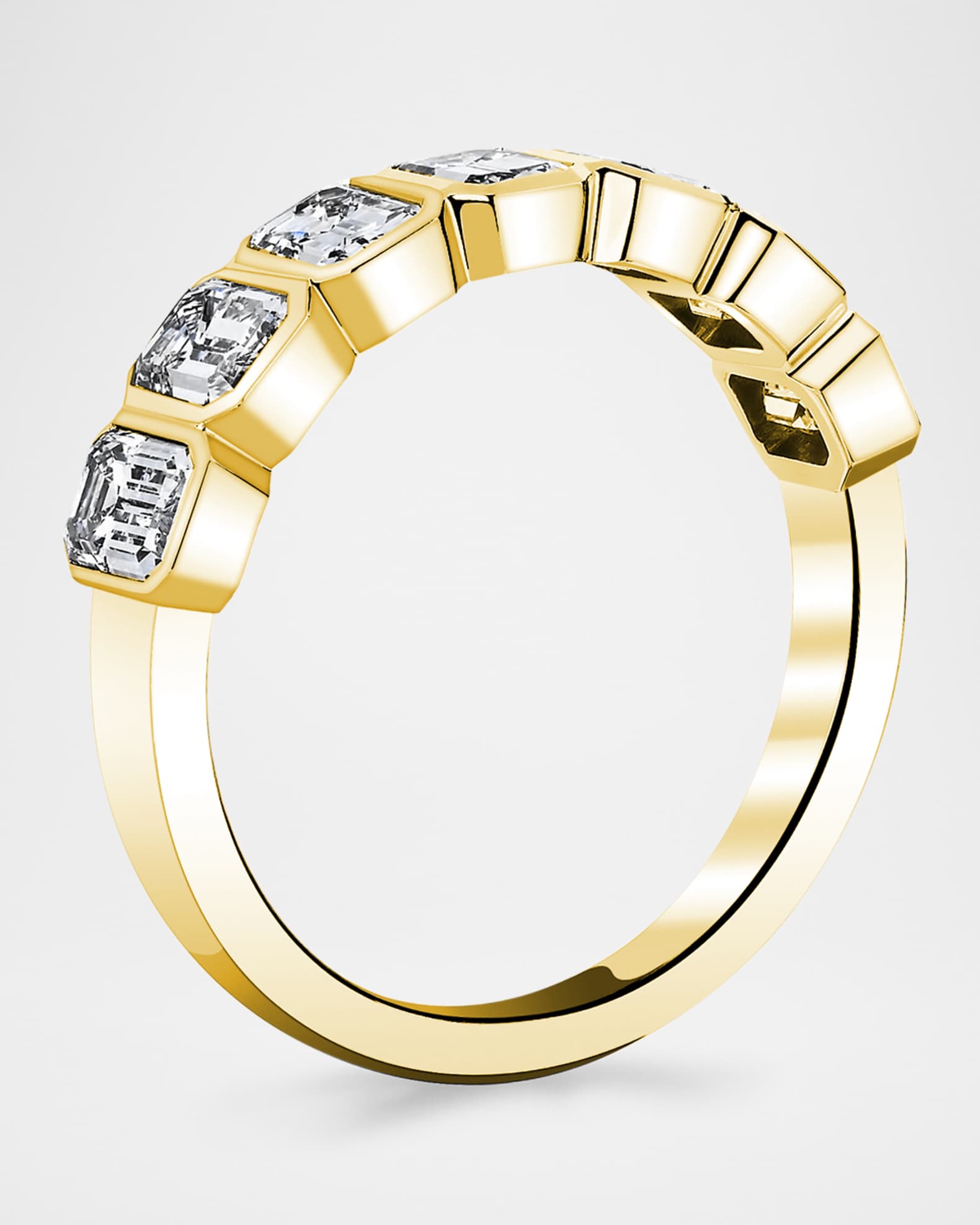 Neiman Marcus Diamonds 18K Gold 7-Stone Emerald-Cut Bezel Set Diamond ...