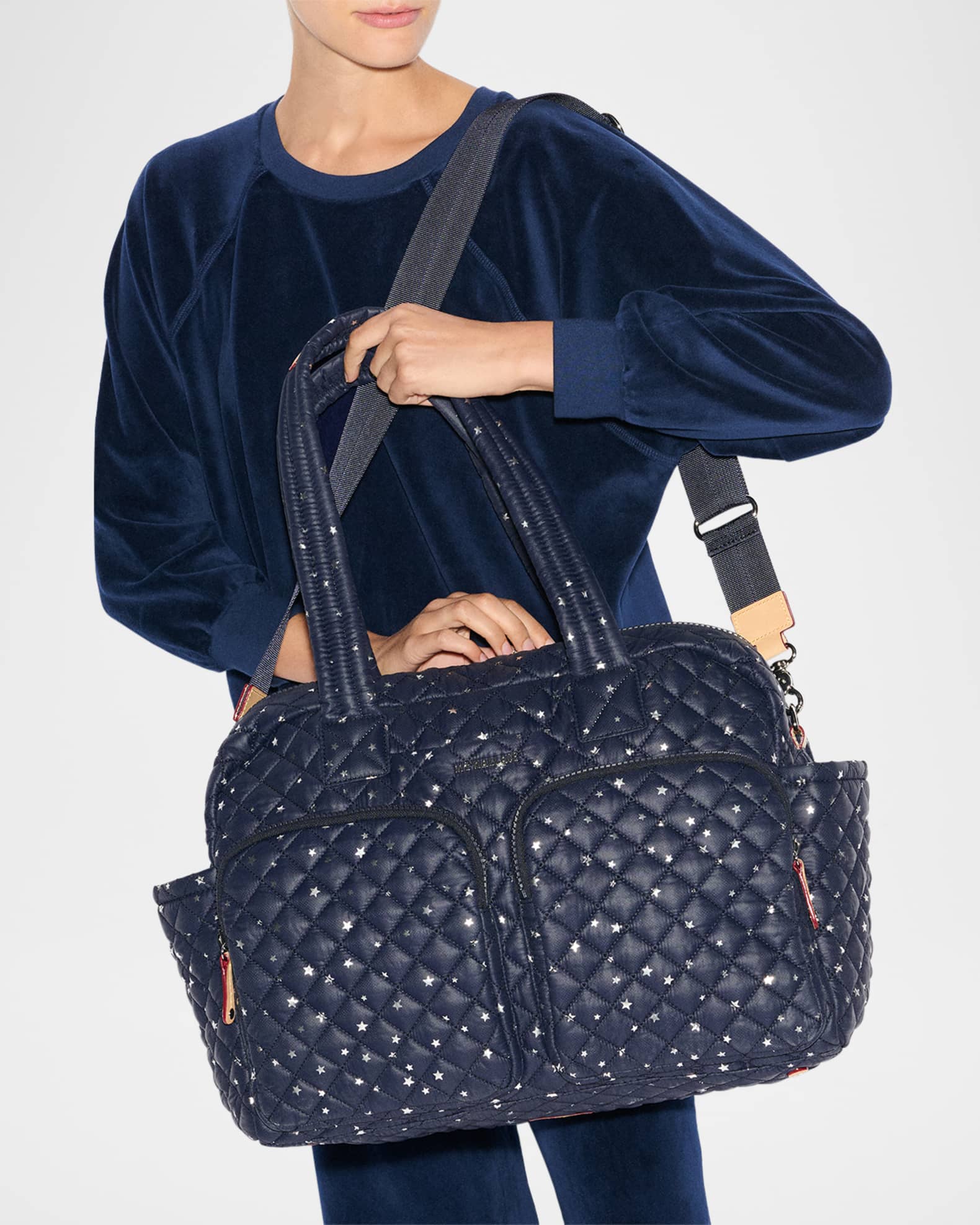 MZ WALLACE Nik Star-Print Quilted Duffel Bag | Neiman Marcus