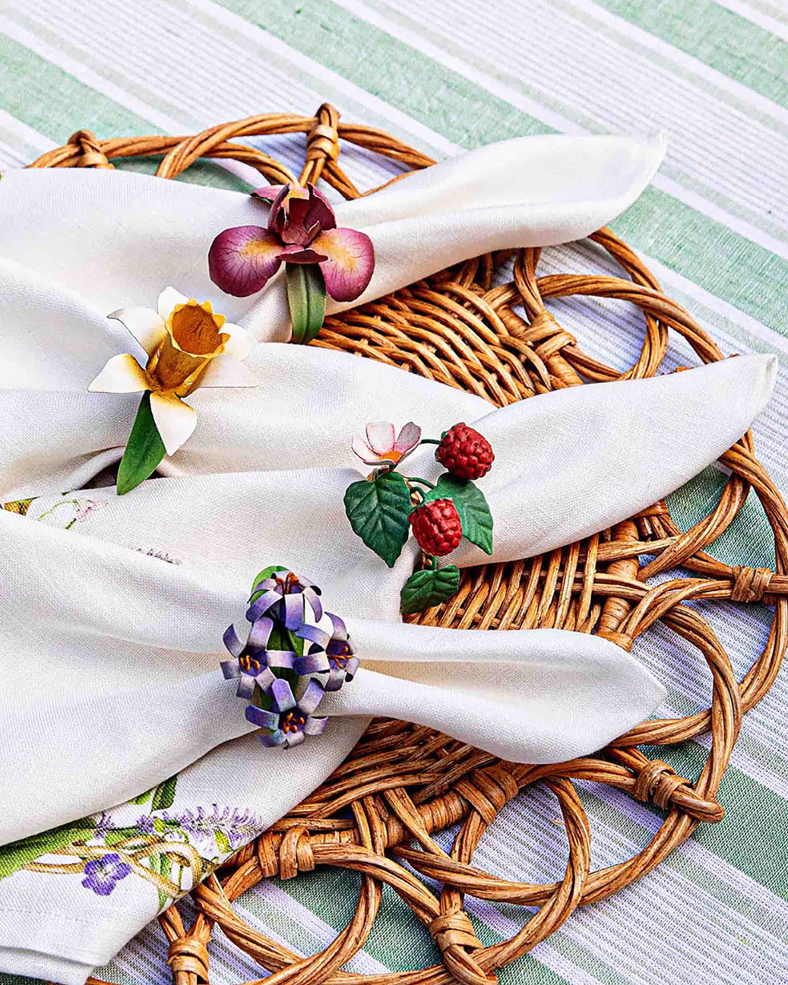 Juliska Meadow Walk Floral Napkin Rings, Set of 4 | Neiman Marcus