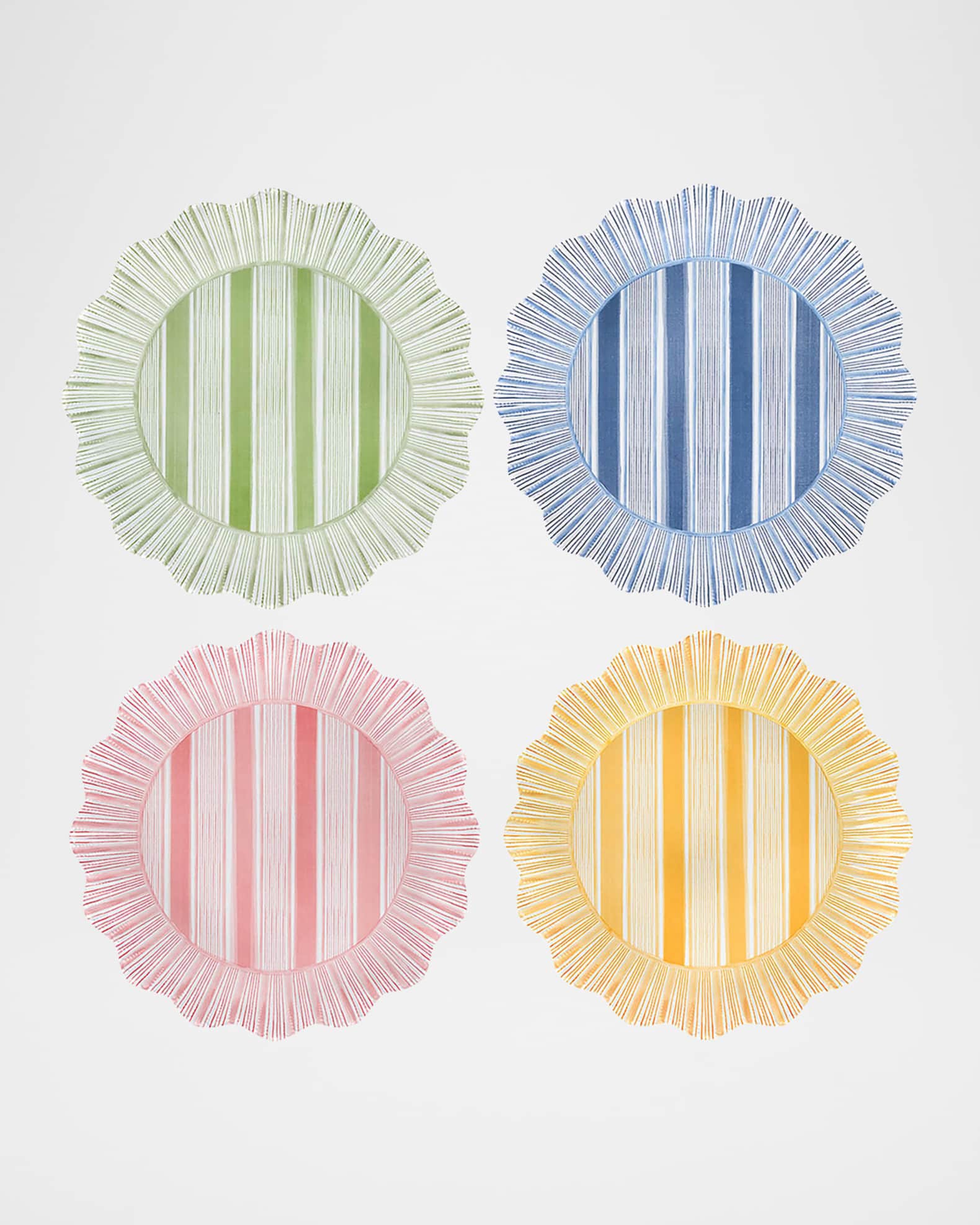 Juliska Cabana Stripe Melamine Assorted Dinner Plates, Set of 4 ...