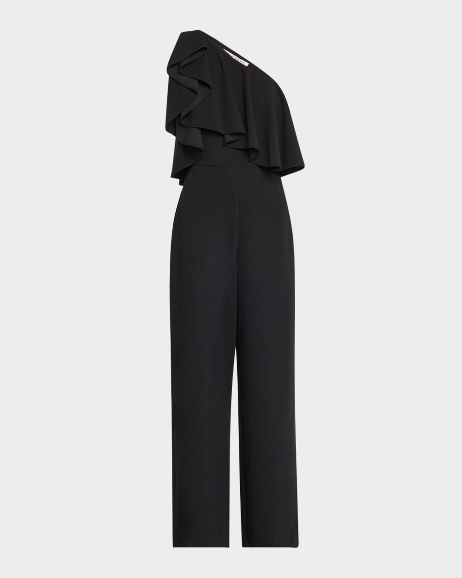 Trina Turk Royal One-Shoulder Ruffle Jumpsuit | Neiman Marcus