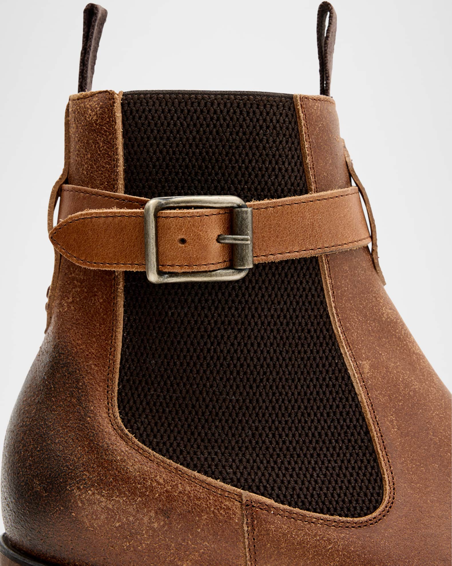 John Varvatos Men's Walker Buckle Chelsea Boots | Neiman Marcus