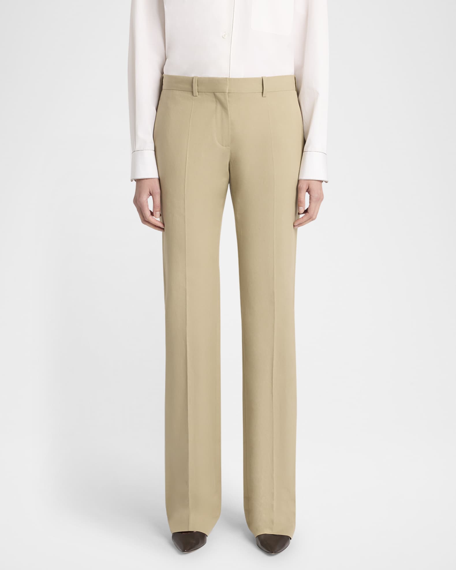 THE ROW Selvie Straight-Leg Crepe Pants | Neiman Marcus