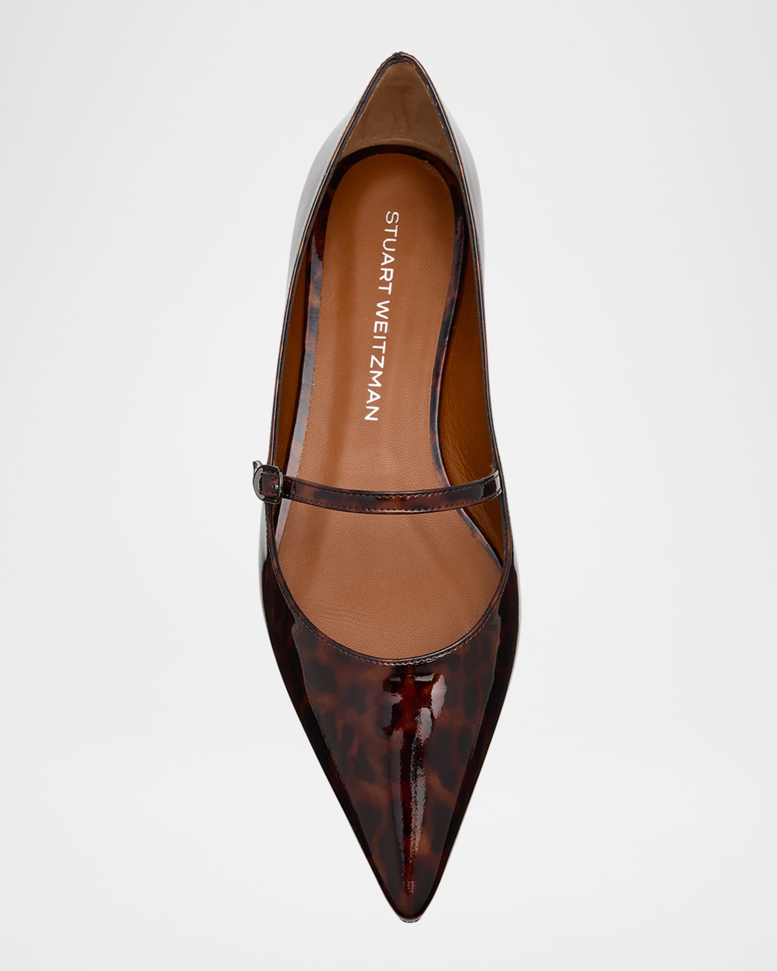 Stuart Weitzman Emilia Tortoise Patent Leather Mary Jane Ballerina ...