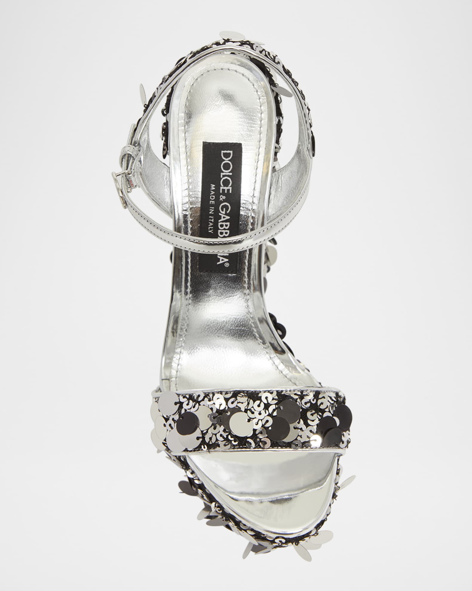 Dolce&Gabbana Keira Metallic Sequin Platform Sandals | Neiman Marcus