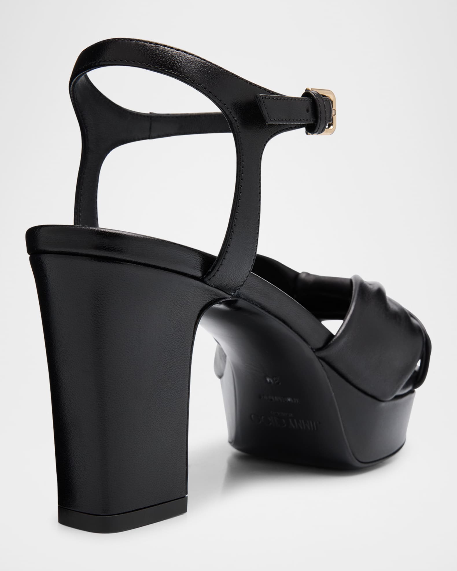 Jimmy Choo Heloise Leather Knot Platform Sandals | Neiman Marcus