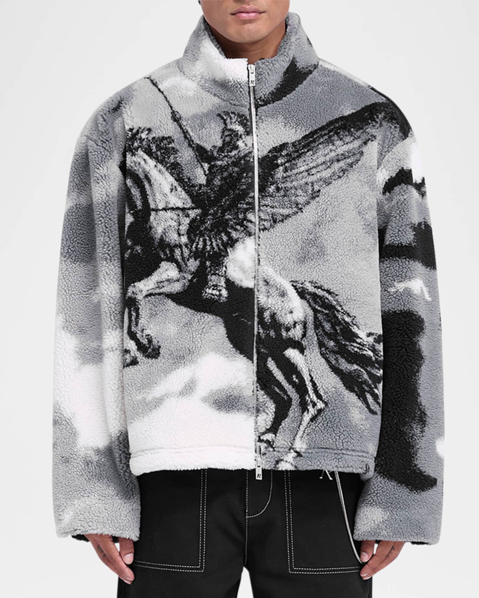 REPRESENT Men's Fleece Mascot Zip Jacket | Neiman Marcus