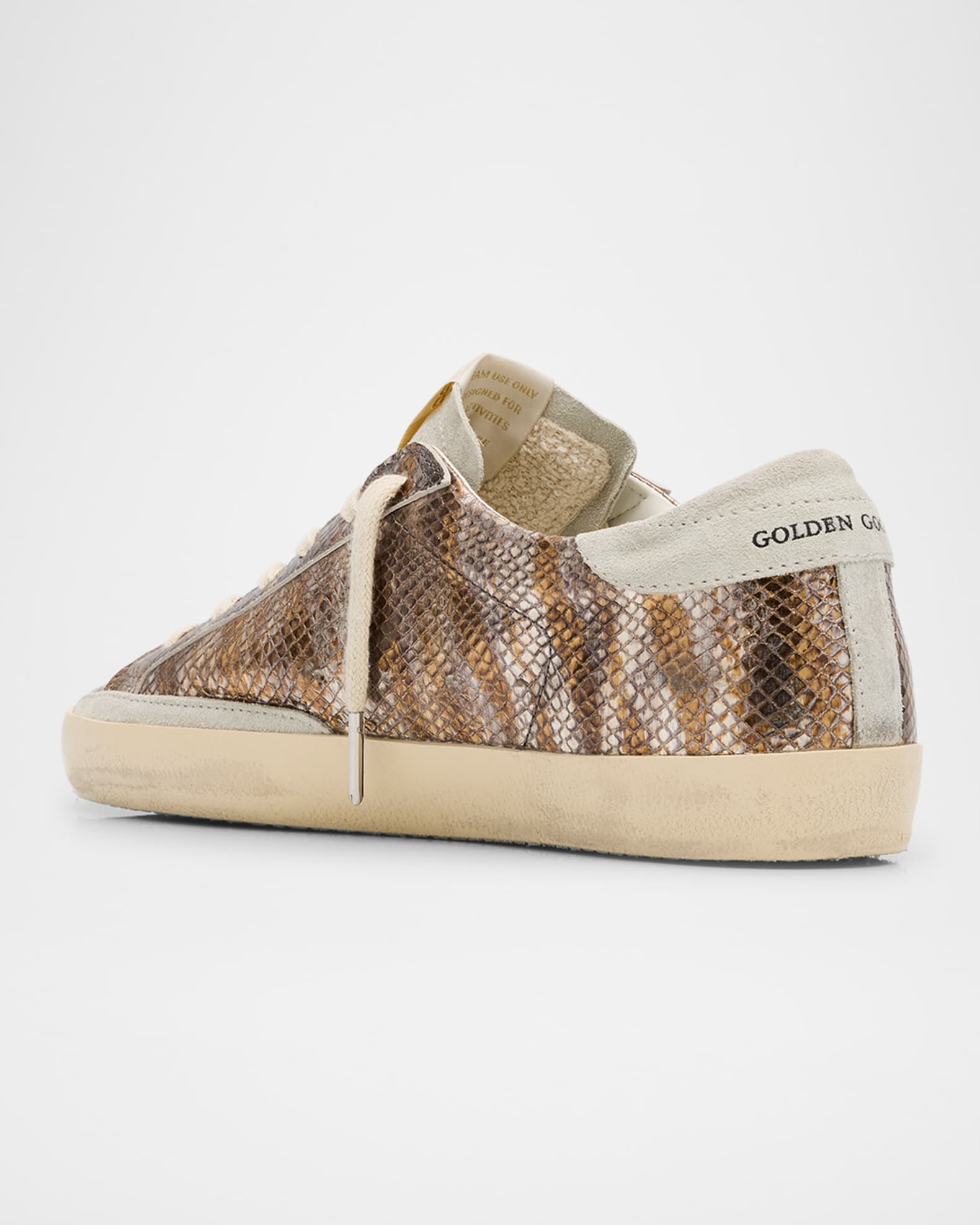 Golden Goose Super-Star Metallic Embossed Low-Top Sneakers | Neiman Marcus