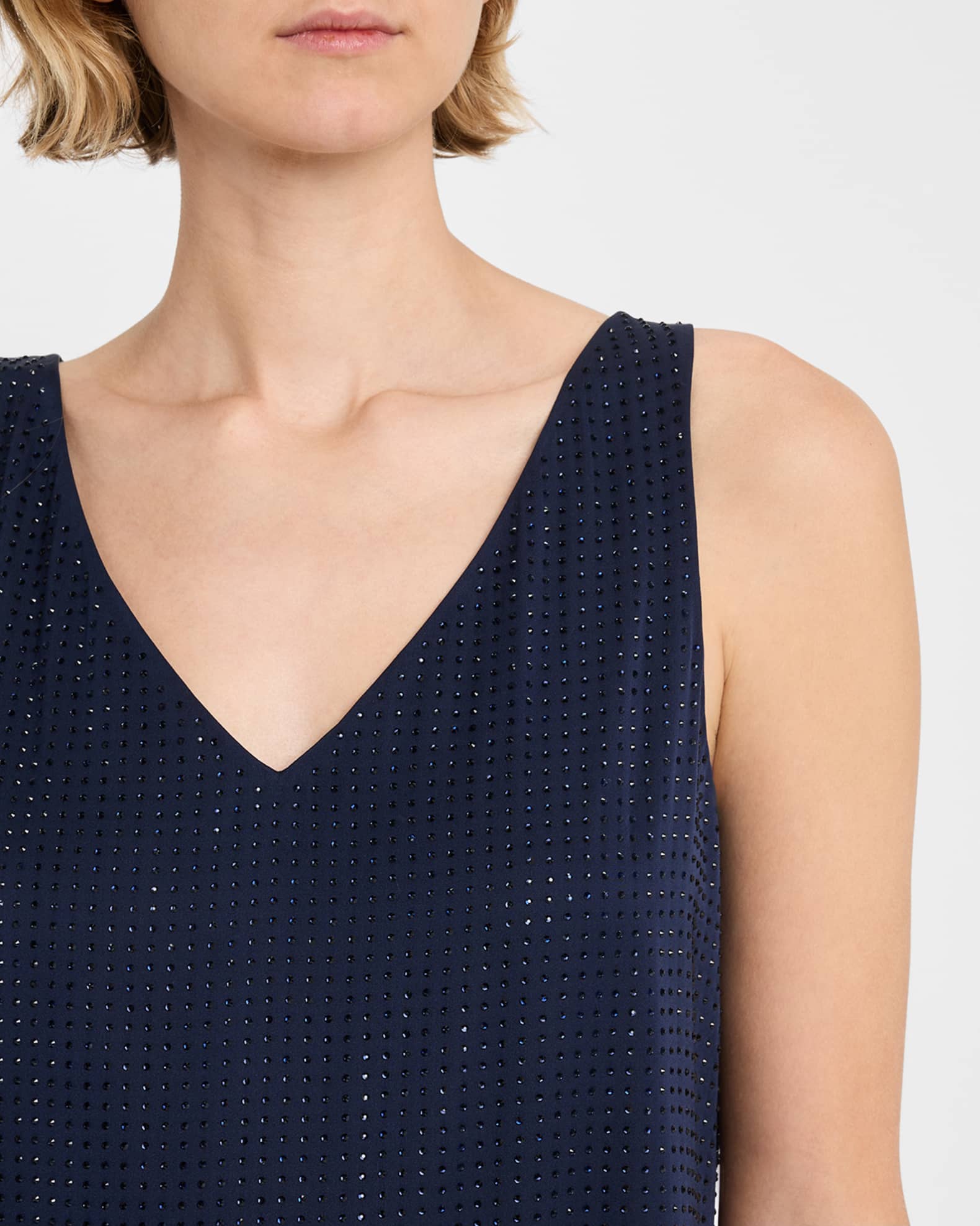 Ungaro Sleeveless Rhinestone Blouse | Neiman Marcus