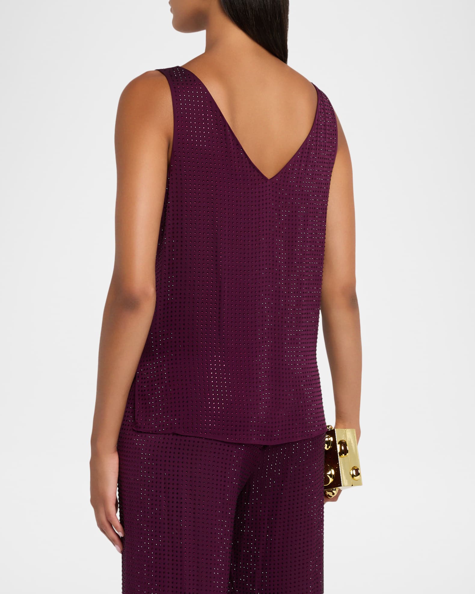Ungaro Sleeveless Rhinestone Blouse | Neiman Marcus