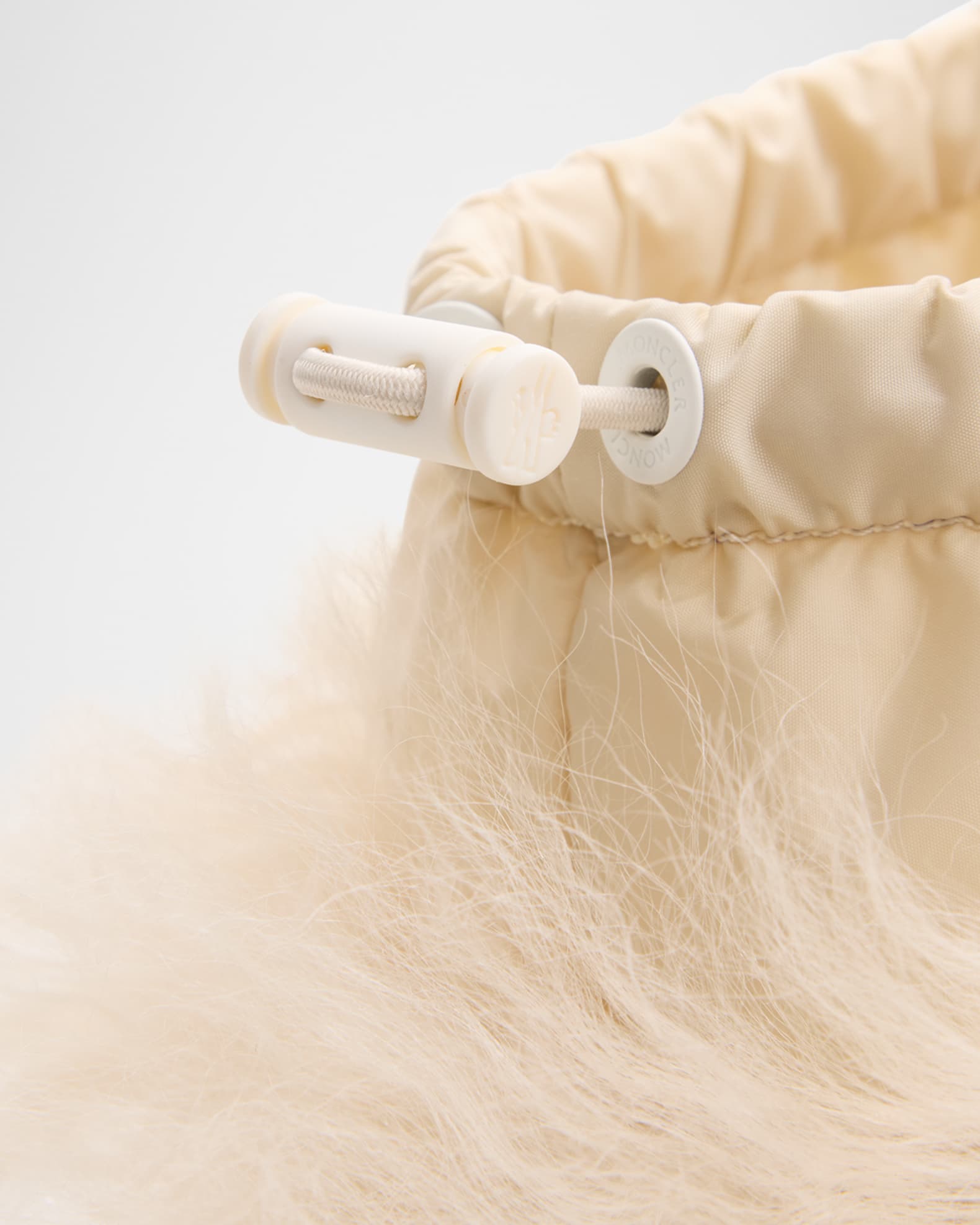 Moncler Gaia Shaggy Shearling Tall Snow Boots | Neiman Marcus