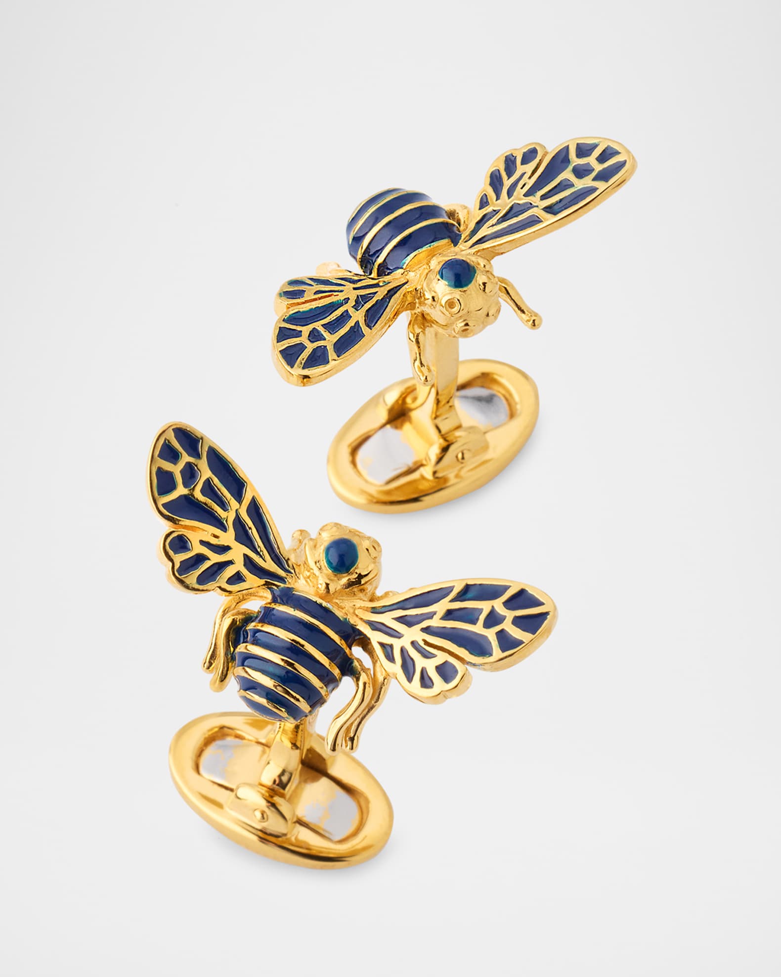 Jan Leslie Men's 18K Gold Vermeil and Enamel Bee Cufflinks | Neiman Marcus