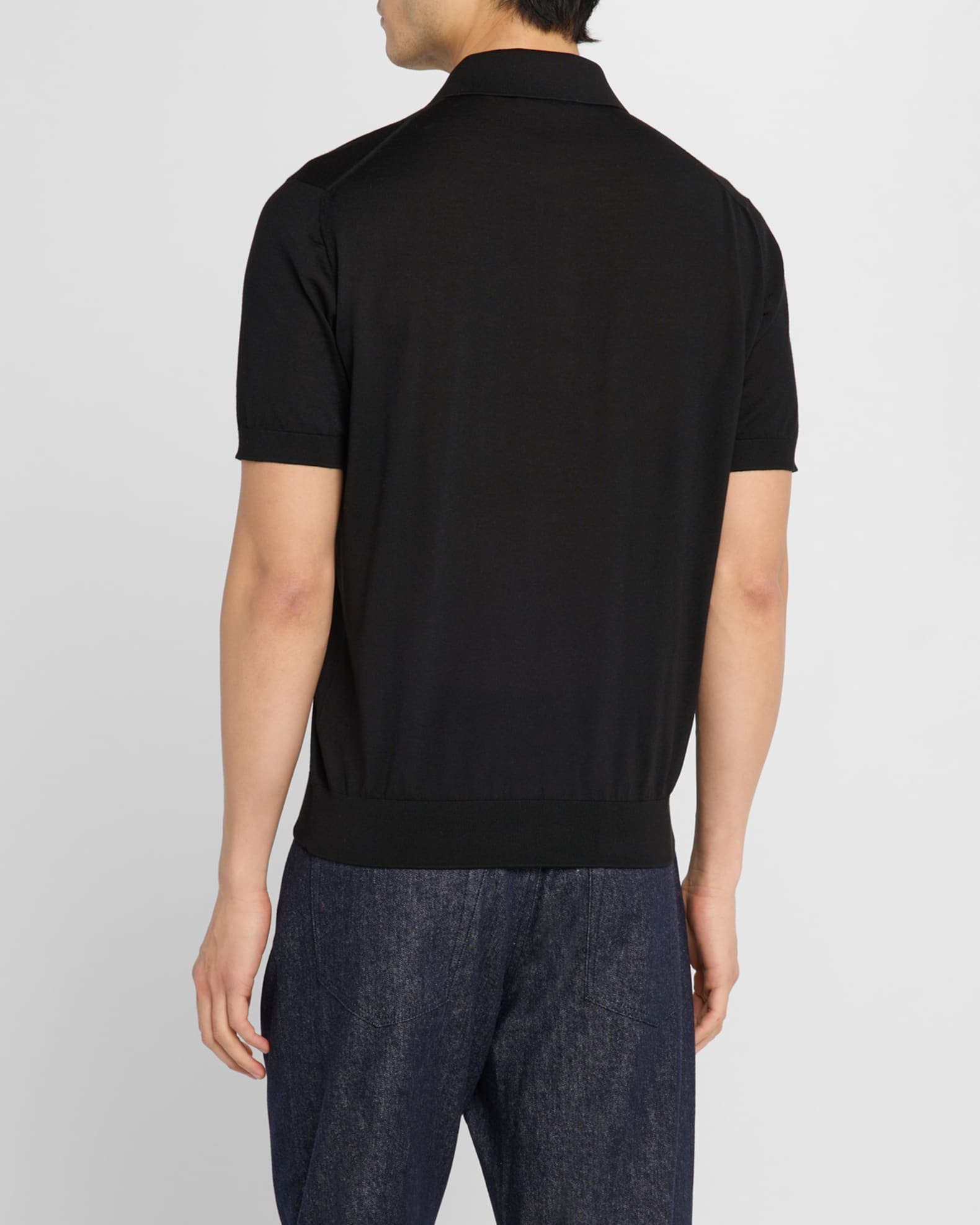 Stefano Ricci Men's Knit Short-Sleeve Polo Sweater | Neiman Marcus
