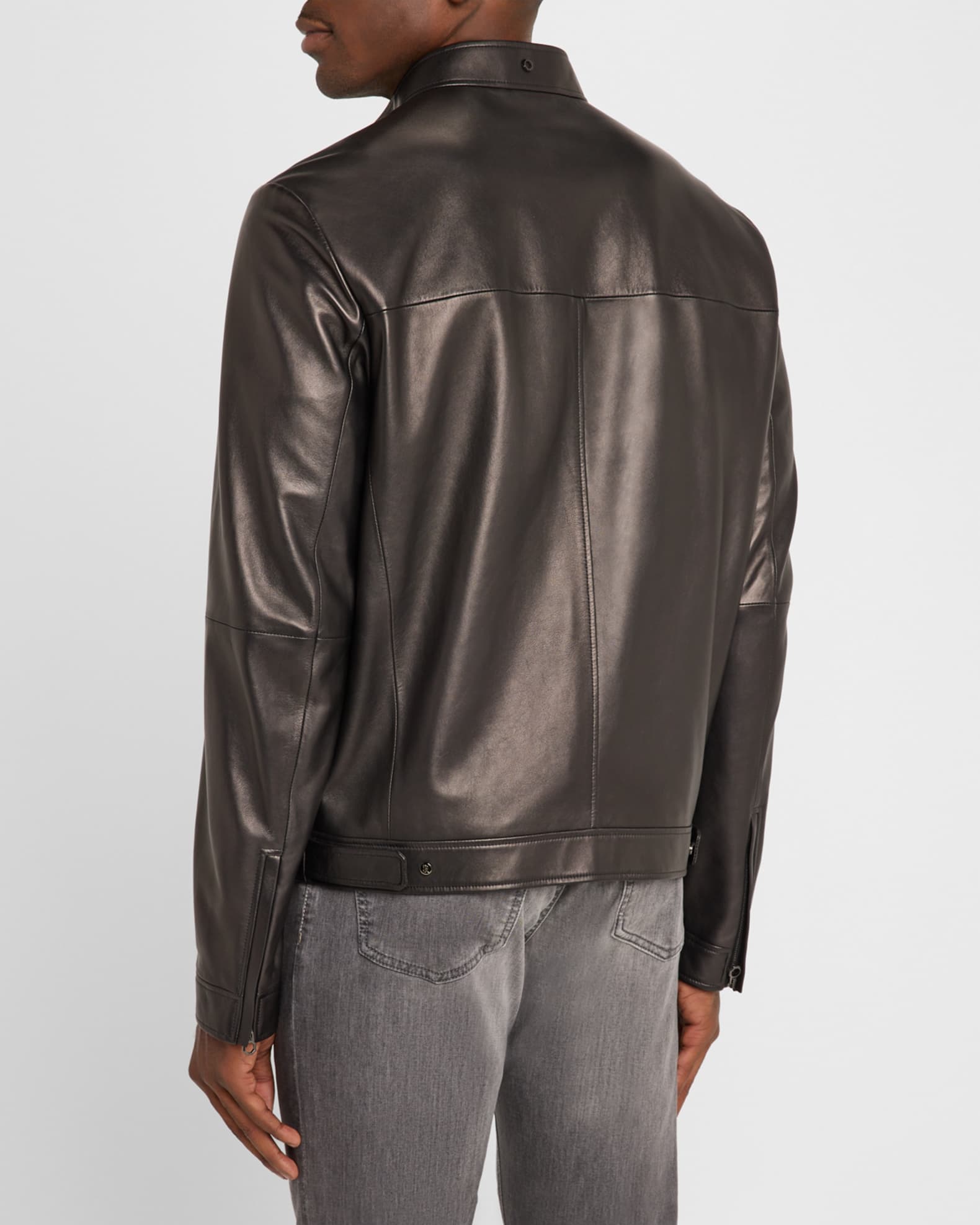 Stefano Ricci Men's Leather Moto Jacket | Neiman Marcus