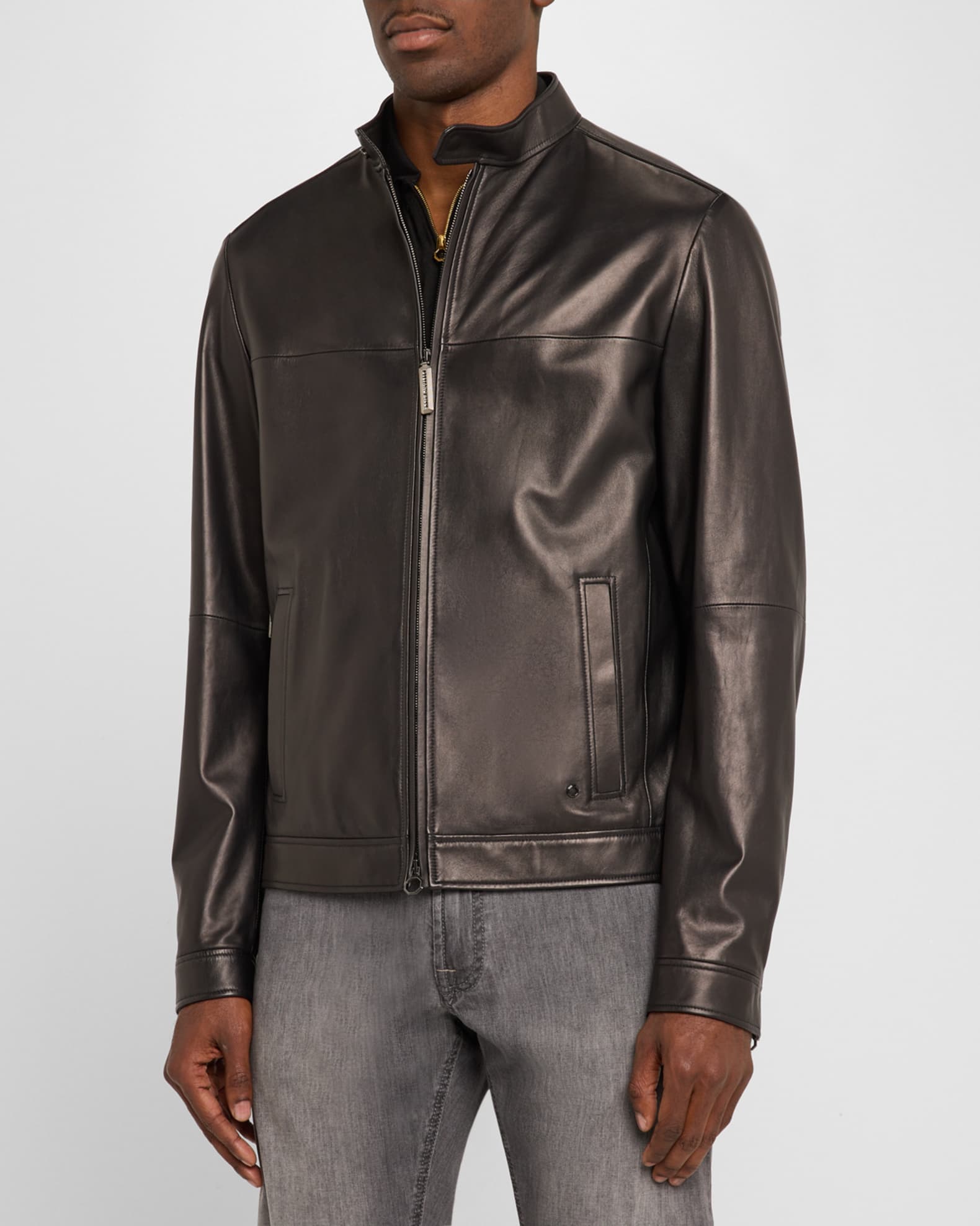 Stefano Ricci Men's Leather Moto Jacket | Neiman Marcus