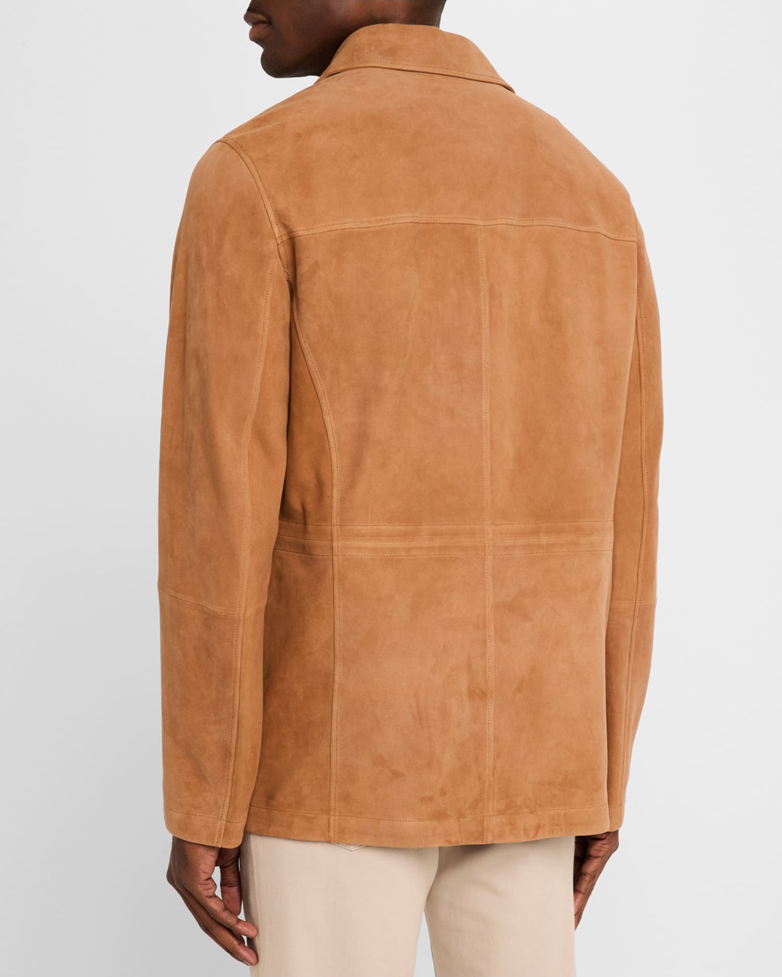 Stefano Ricci Men's Suede Full-Zip Field Jacket | Neiman Marcus