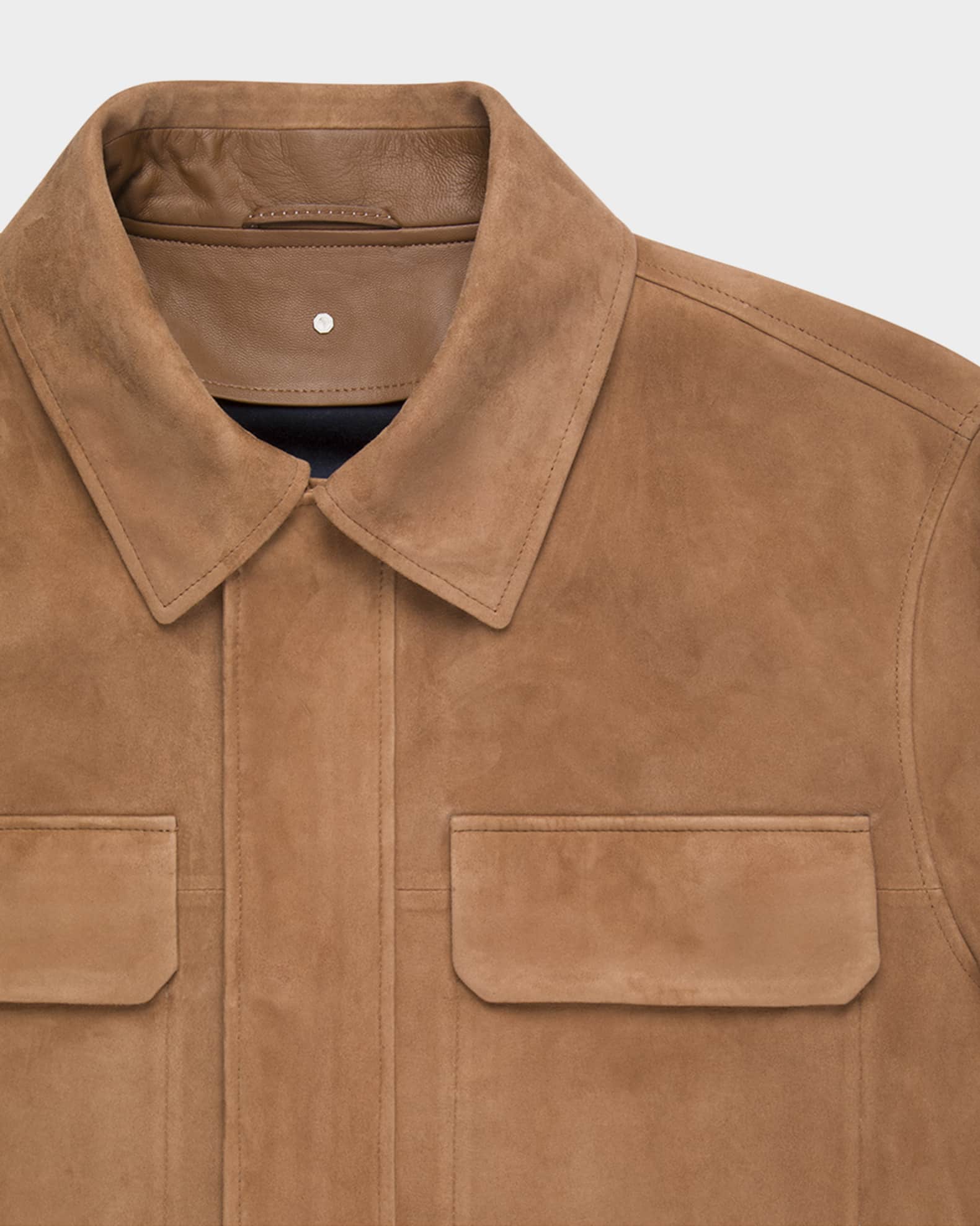 Stefano Ricci Men's Suede Full-Zip Field Jacket | Neiman Marcus