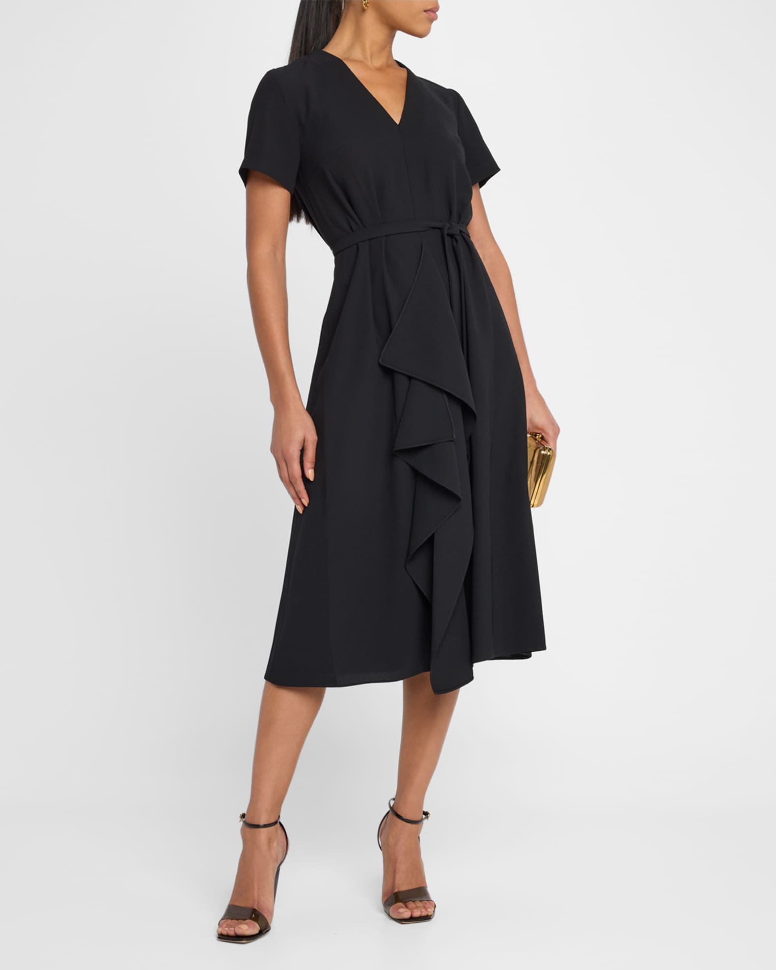 E.Stott Dylan A-Line Ruffle Midi Dress | Neiman Marcus
