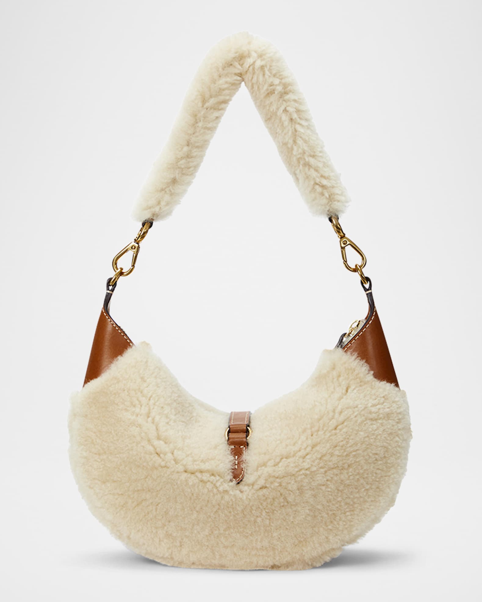 Polo Ralph Lauren Polo ID Mini Shearling Shoulder Bag | Neiman Marcus