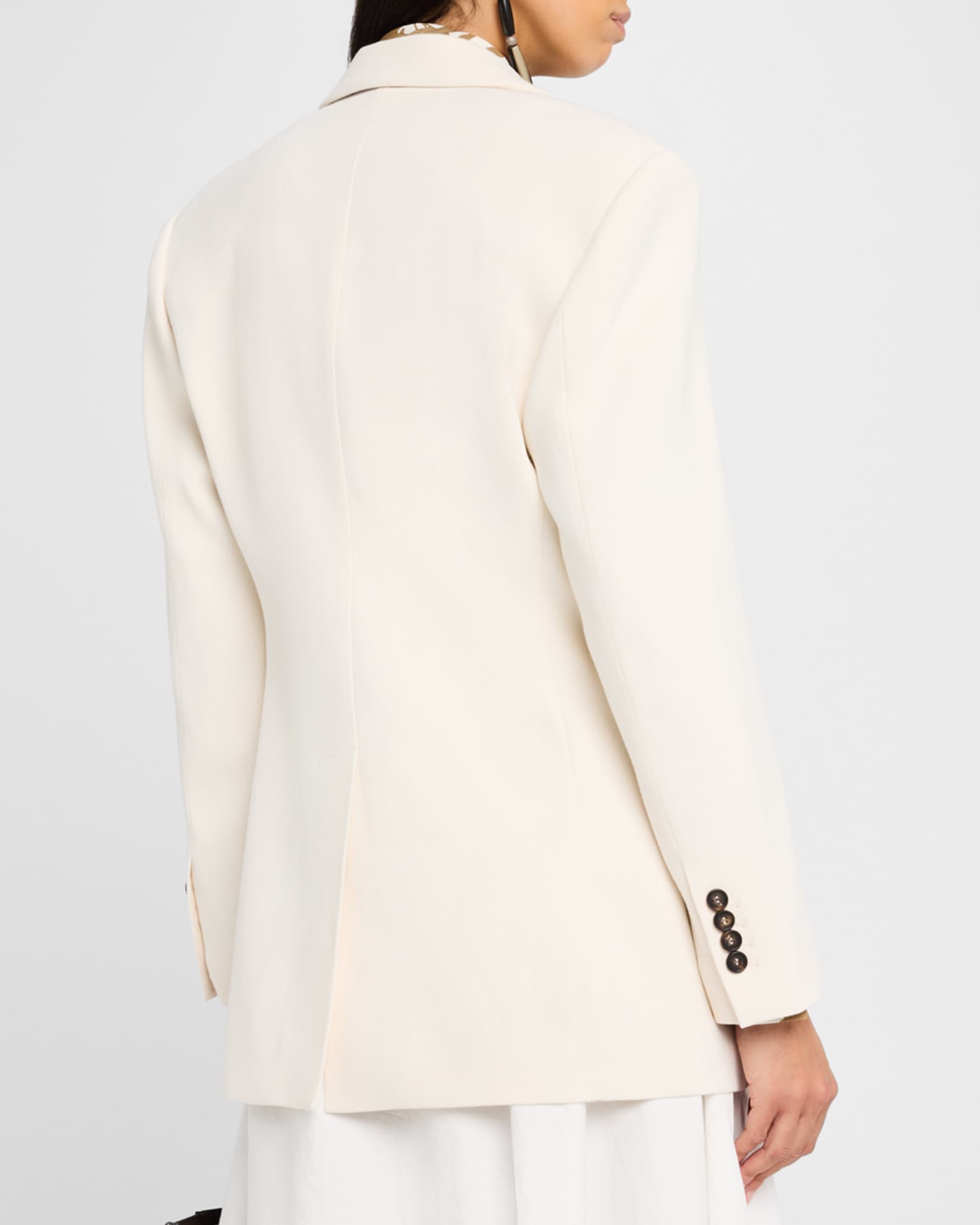 Brunello Cucinelli Diagonal Button-Front Viscose Blazer | Neiman Marcus