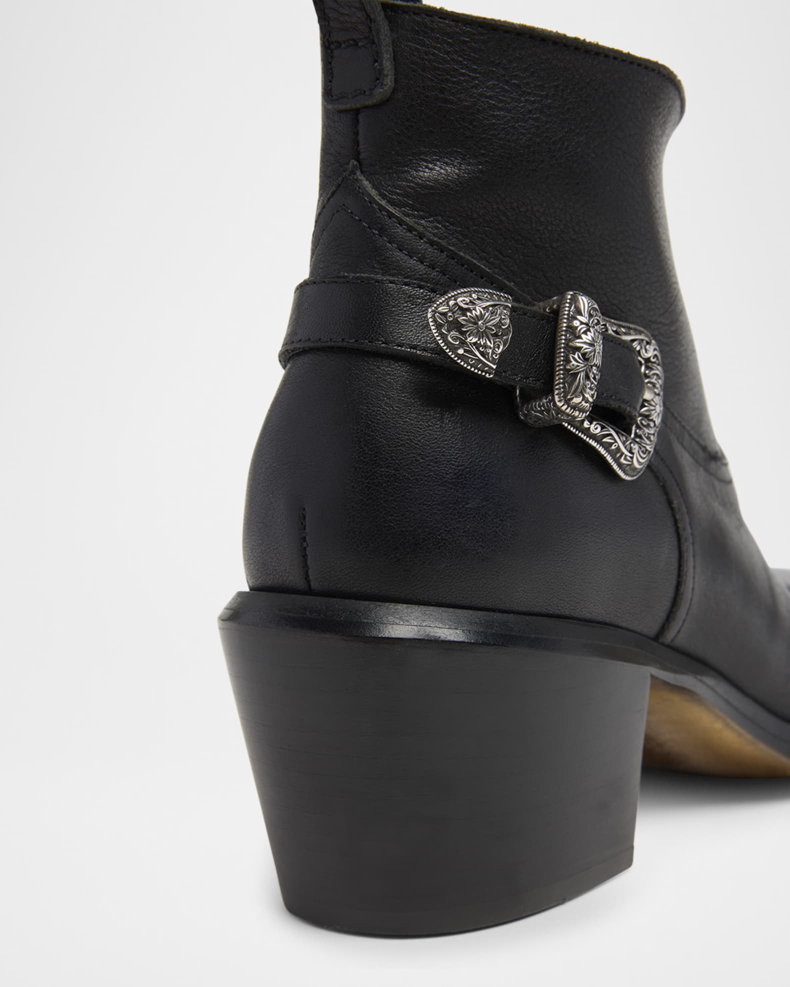 Golden Goose Patty Leather Buckle Western Ankle Boots | Neiman Marcus